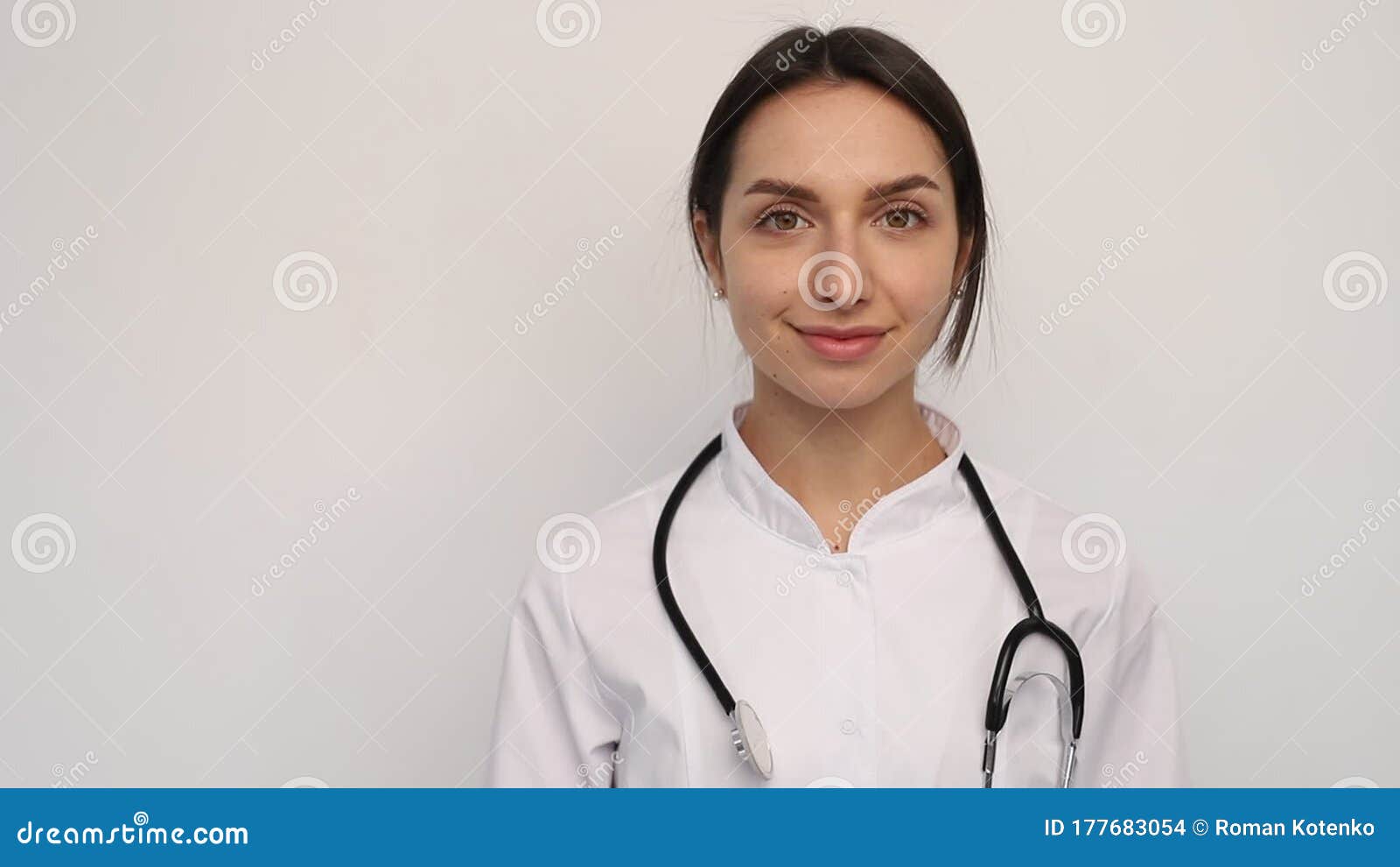 Young Doctor Nurse Woman Takes Off Medical Mask Female Breathes Deeply