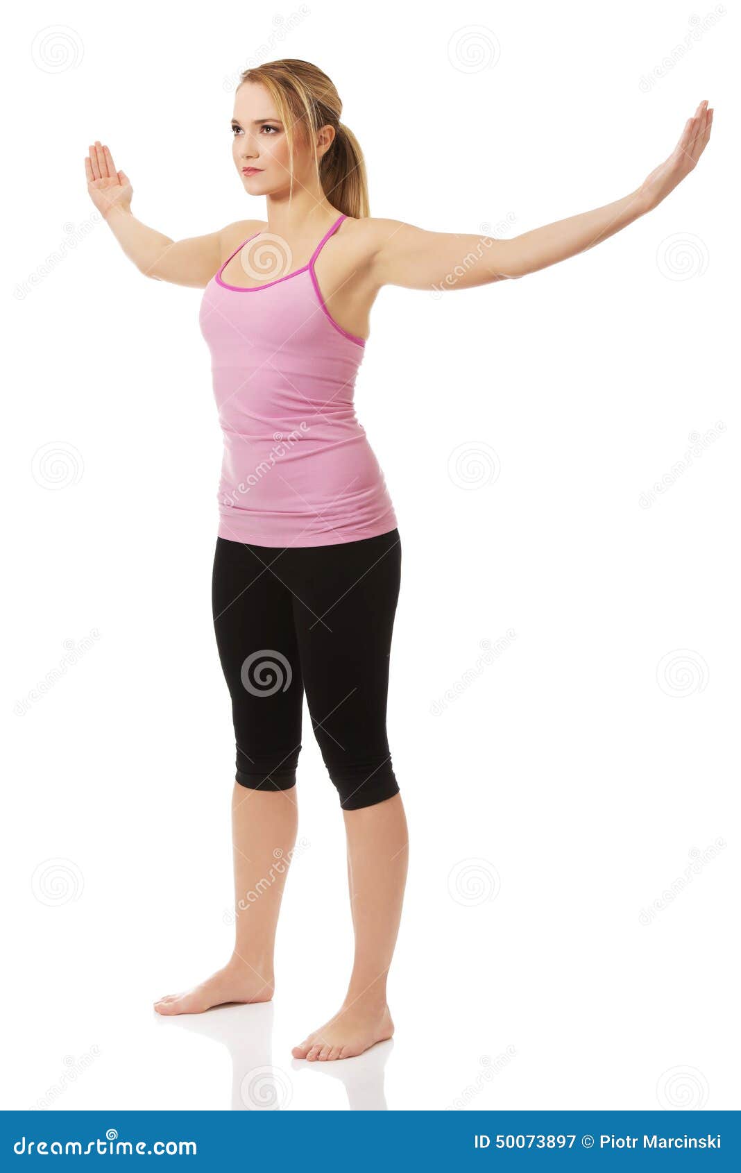 Young Woman Doing Aerobic Exercise. Stock Image - Image of sportswear ...