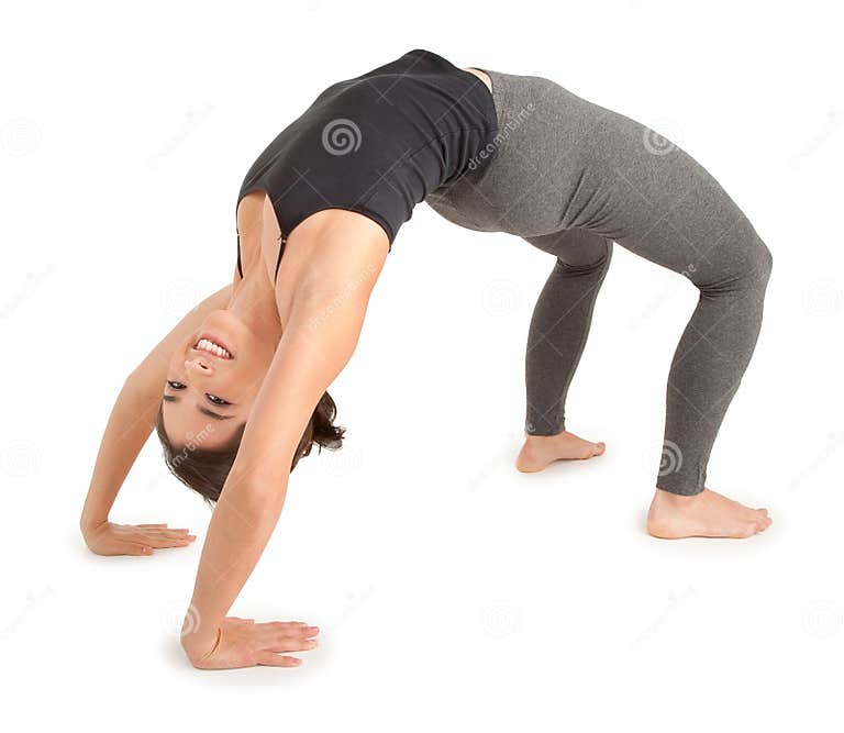 Young Woman Doing the Bridge Pose Stock Image - Image of exercising ...