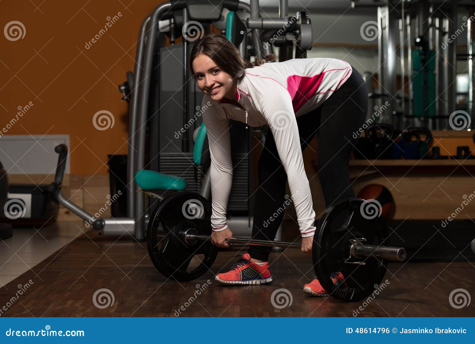 Young Woman Doing Deadlift for Back Stock Photo - Image of attractive ...