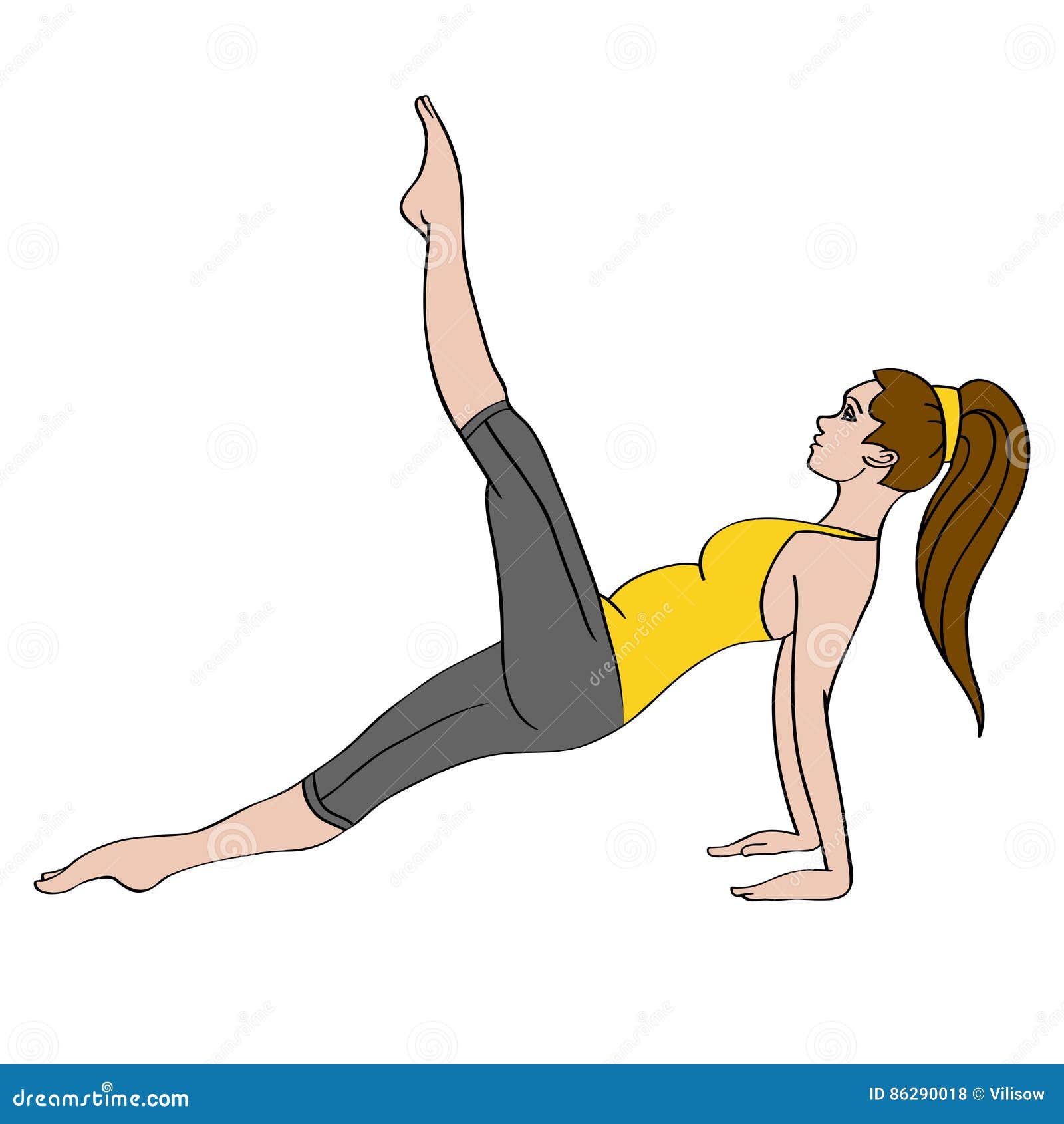Young Woman Doing Exercise_01 Stock Vector - Illustration of hobby ...