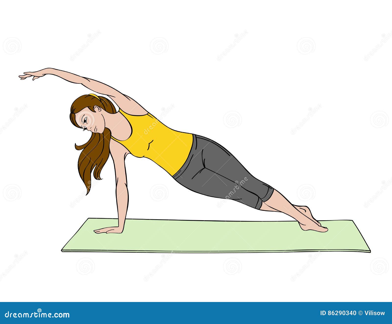 Young Woman Doing Exercise_03 Stock Vector - Illustration of beautiful ...