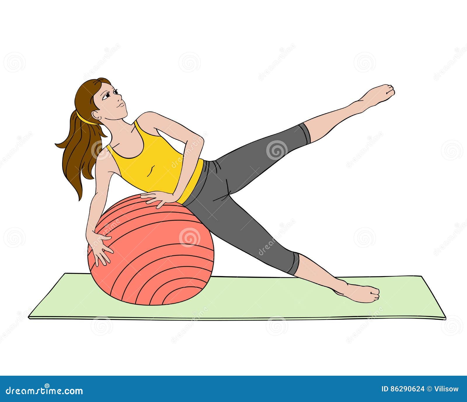 Young Woman Doing Exercise_04 Stock Vector - Illustration of isolated ...
