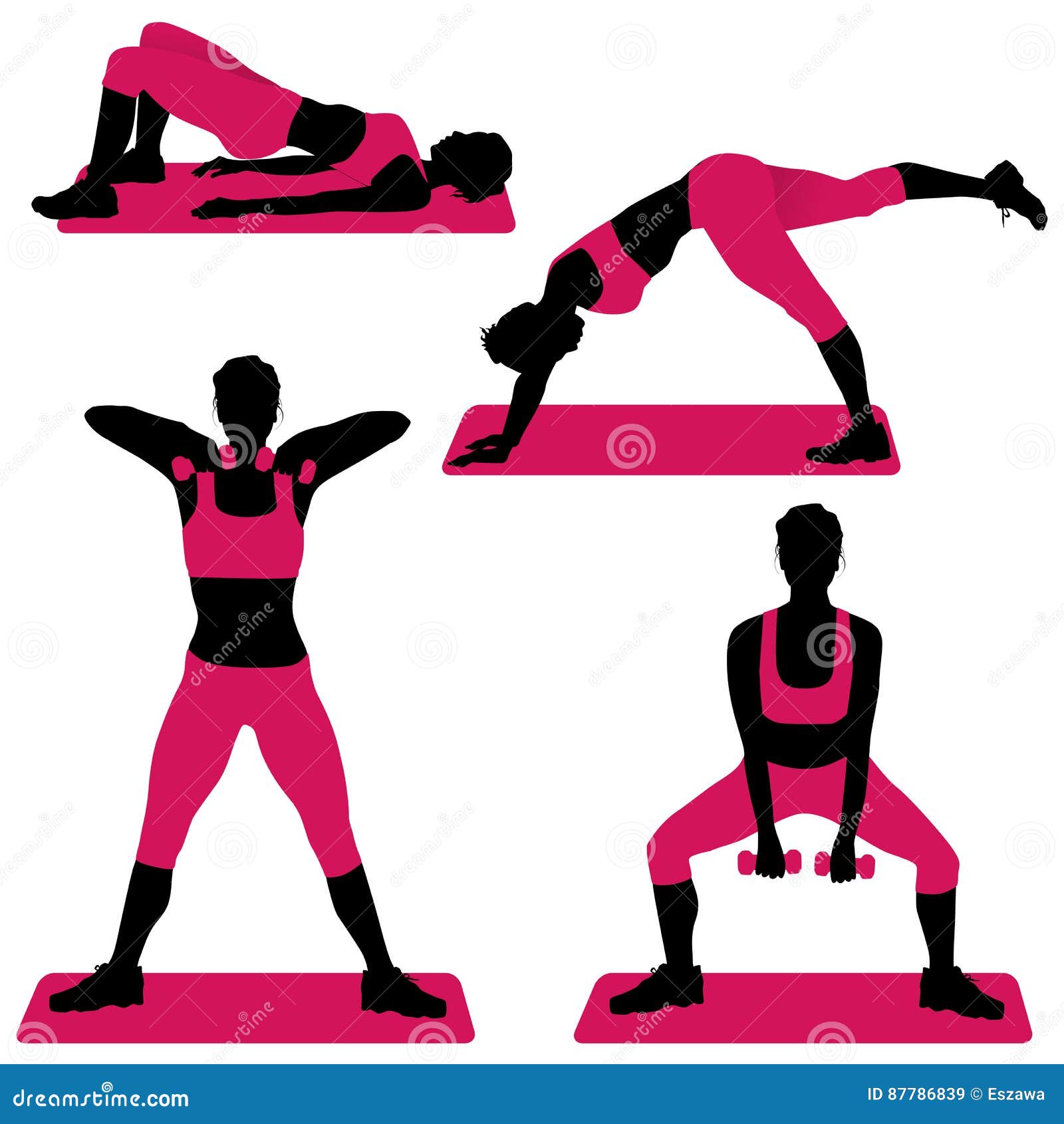 Young Woman Doing Exercises for Firm Buttocks Stock Vector ...
