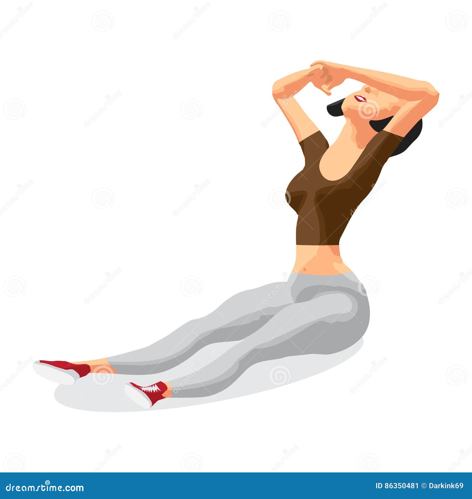 Young Woman Doing Exercises To Build Abdominal Muscles Stock ... Young Woman Doing Exercises To Build Abdominal Muscles Stock ...