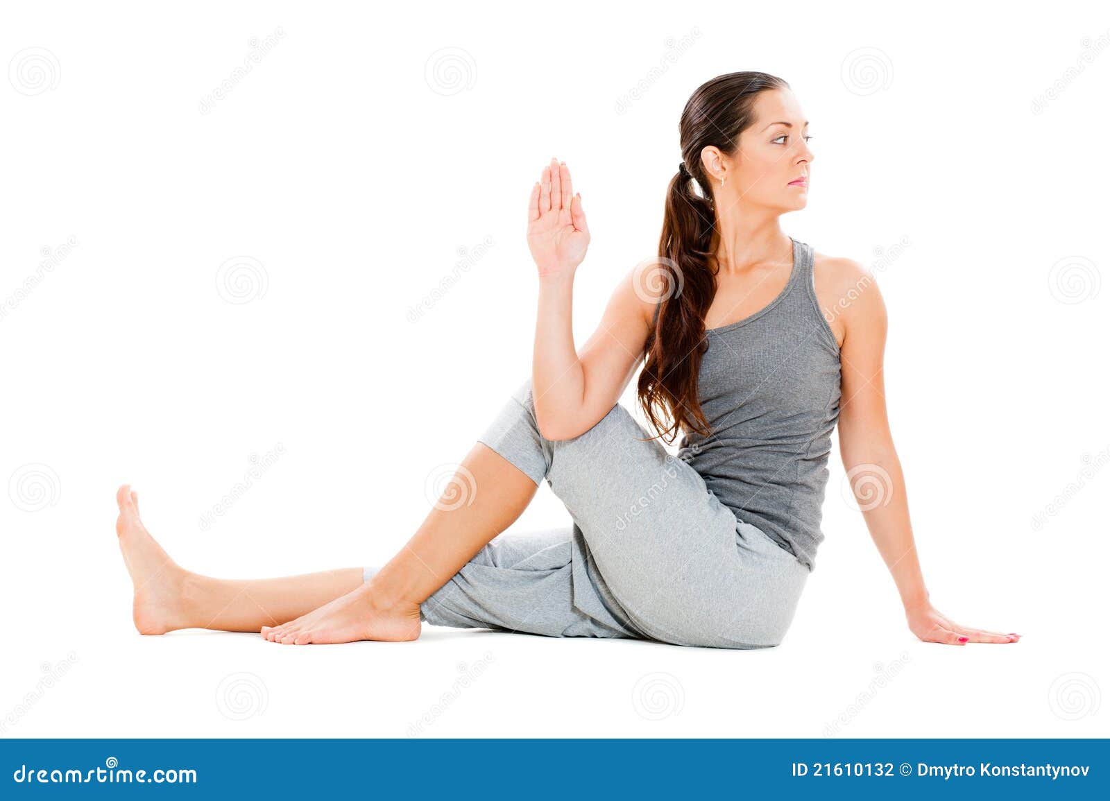 Young Woman Doing Flexibility Yoga Exercise Stock Photo - Image of ...