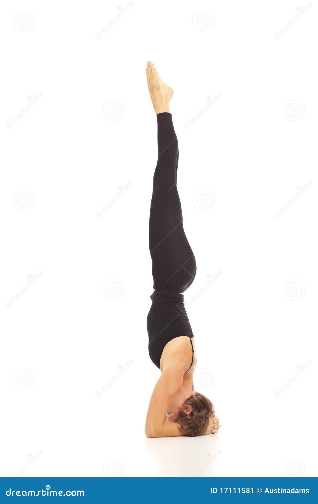Young Woman Doing Headstand Pose Stock Image - Image of mind, person ...