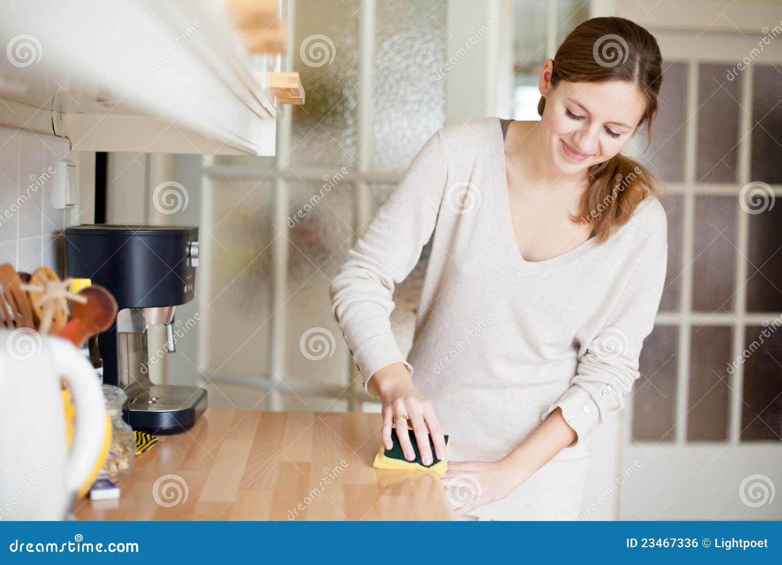 Young Woman Doing Housework Stock Photo - Image of cooking, girl: 23467336