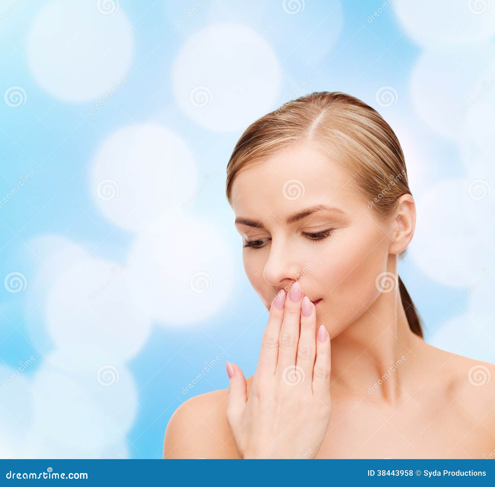 Young Woman Doing Hush Gesrute Stock Photo - Image of facial, female ...