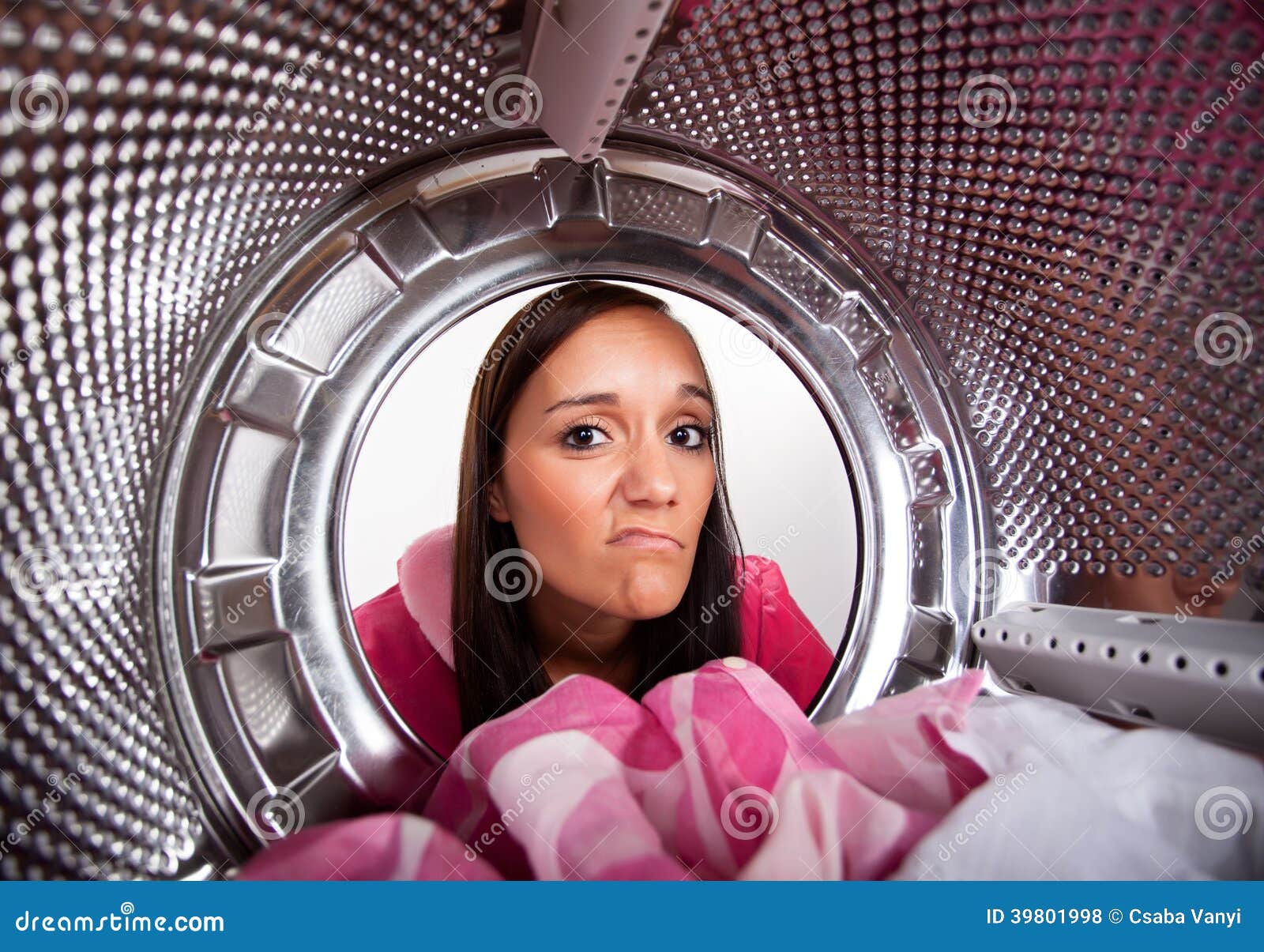 Young woman doing laundry stock photo. Image of cheerful - 39801998