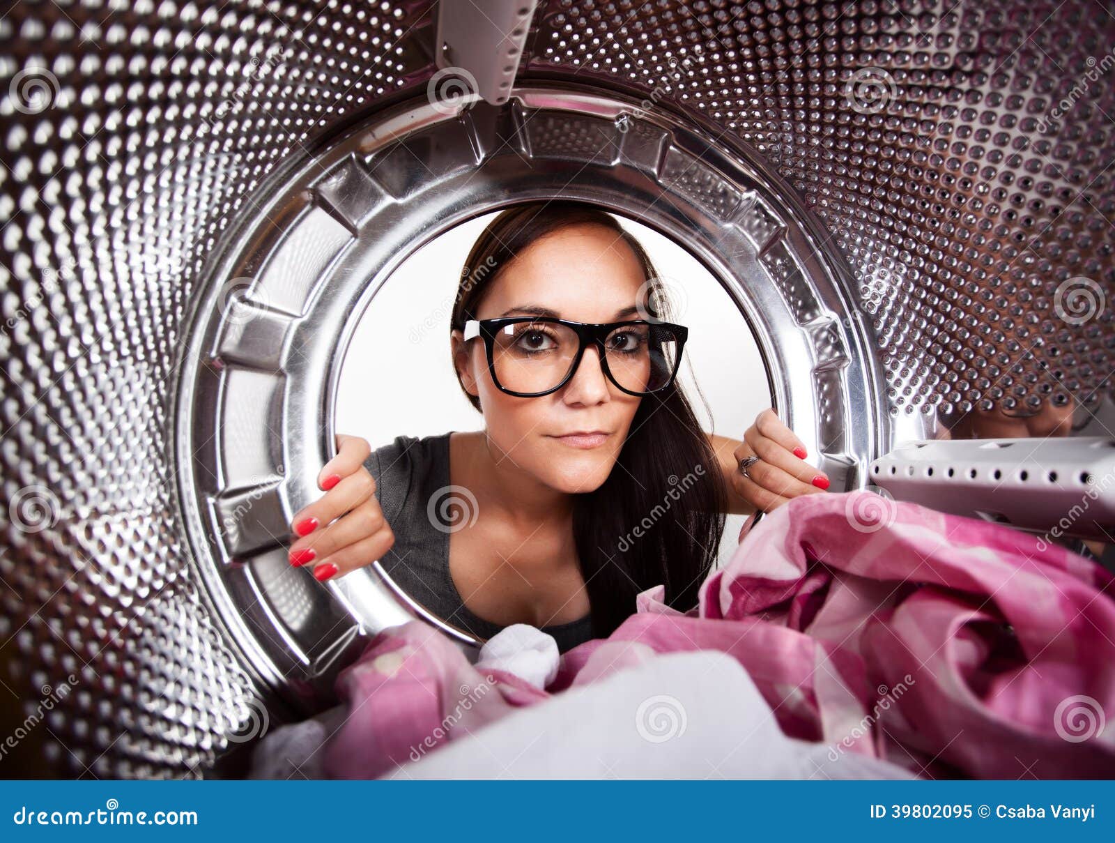 Young woman doing laundry stock image. Image of cleaner - 39802095