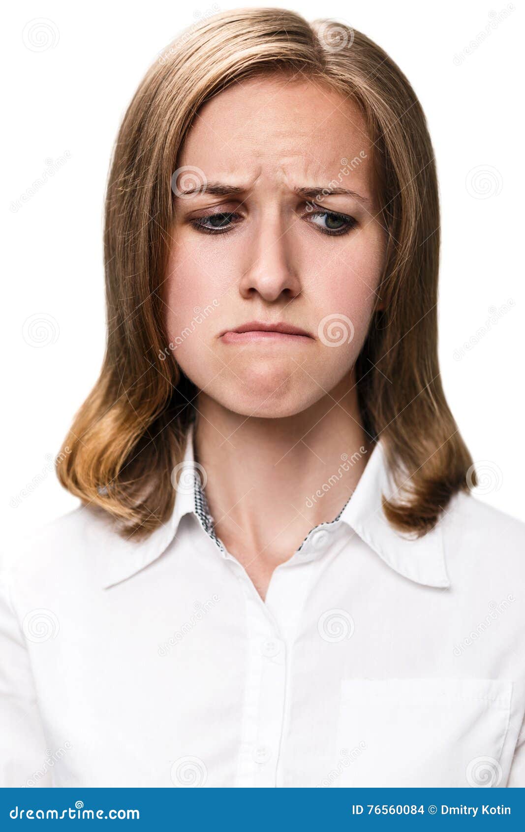 Young Woman Doing a Pout Expression Stock Photo - Image of isolated ...