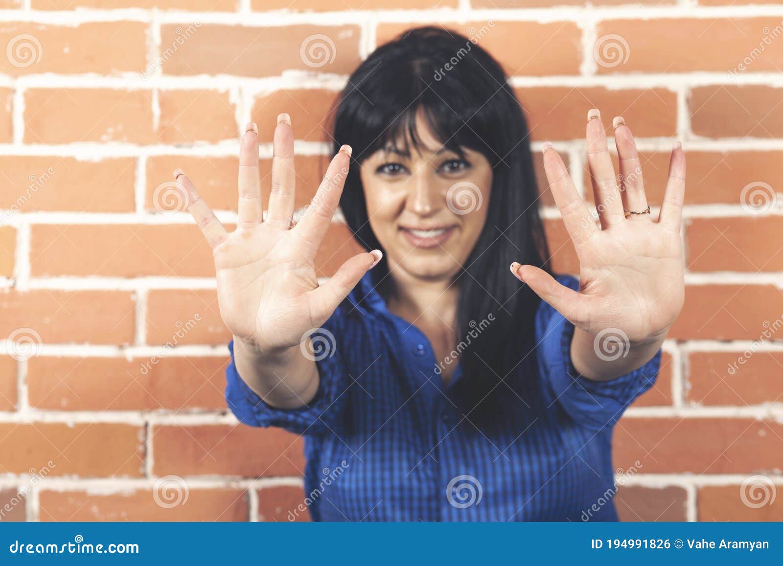 Young Woman Doing Rejection Pose Stock Photo - Image of person, defense ...