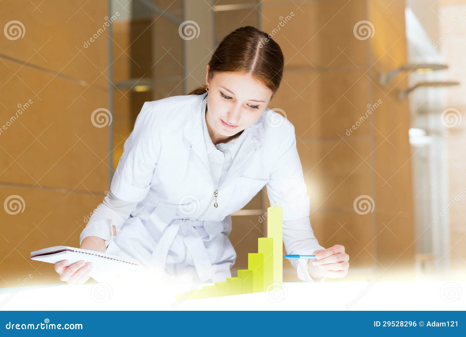 Young woman doing research stock photo. Image of atomic - 29528296