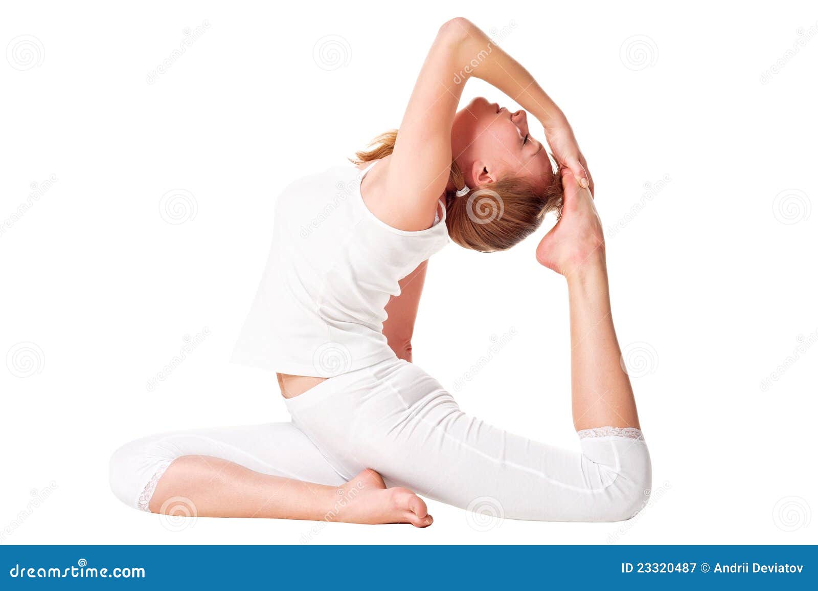 Young Woman Doing Yoga Exercise Stock Image - Image of adult, caucasian ...