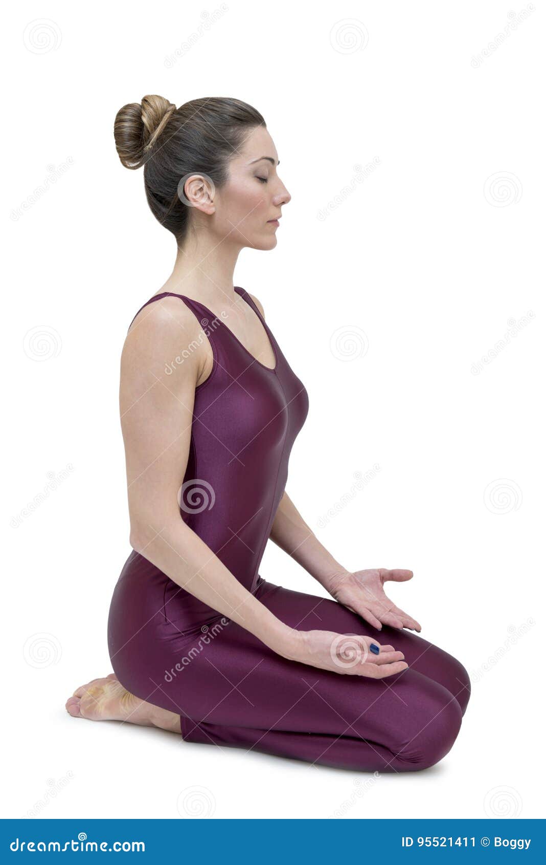 Young Woman Doing Yoga in Vajrasana Pose Stock Image - Image of workout ...
