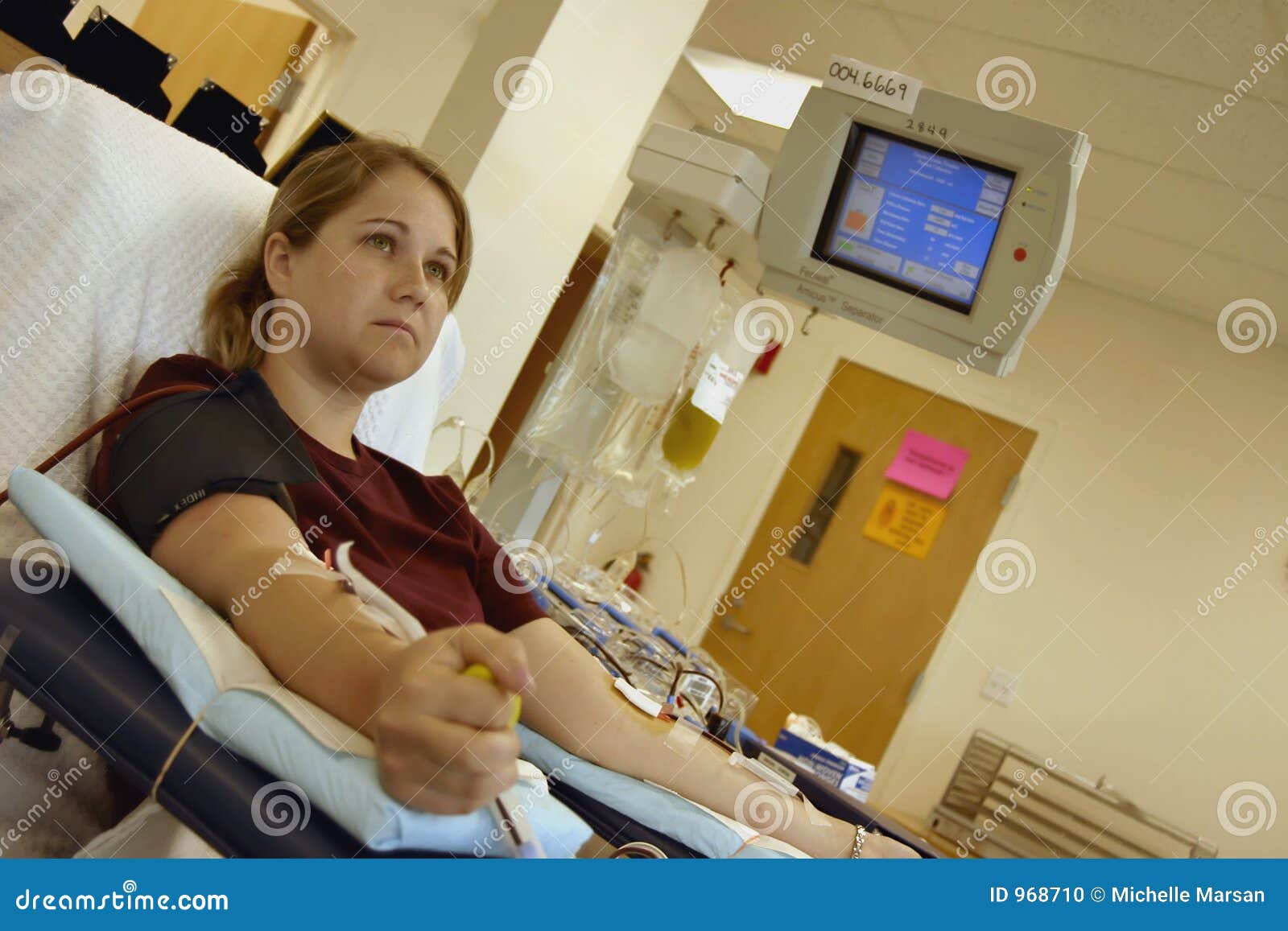 Young Woman Donating Platelets Stock Photo - Image of donate, pressure ...