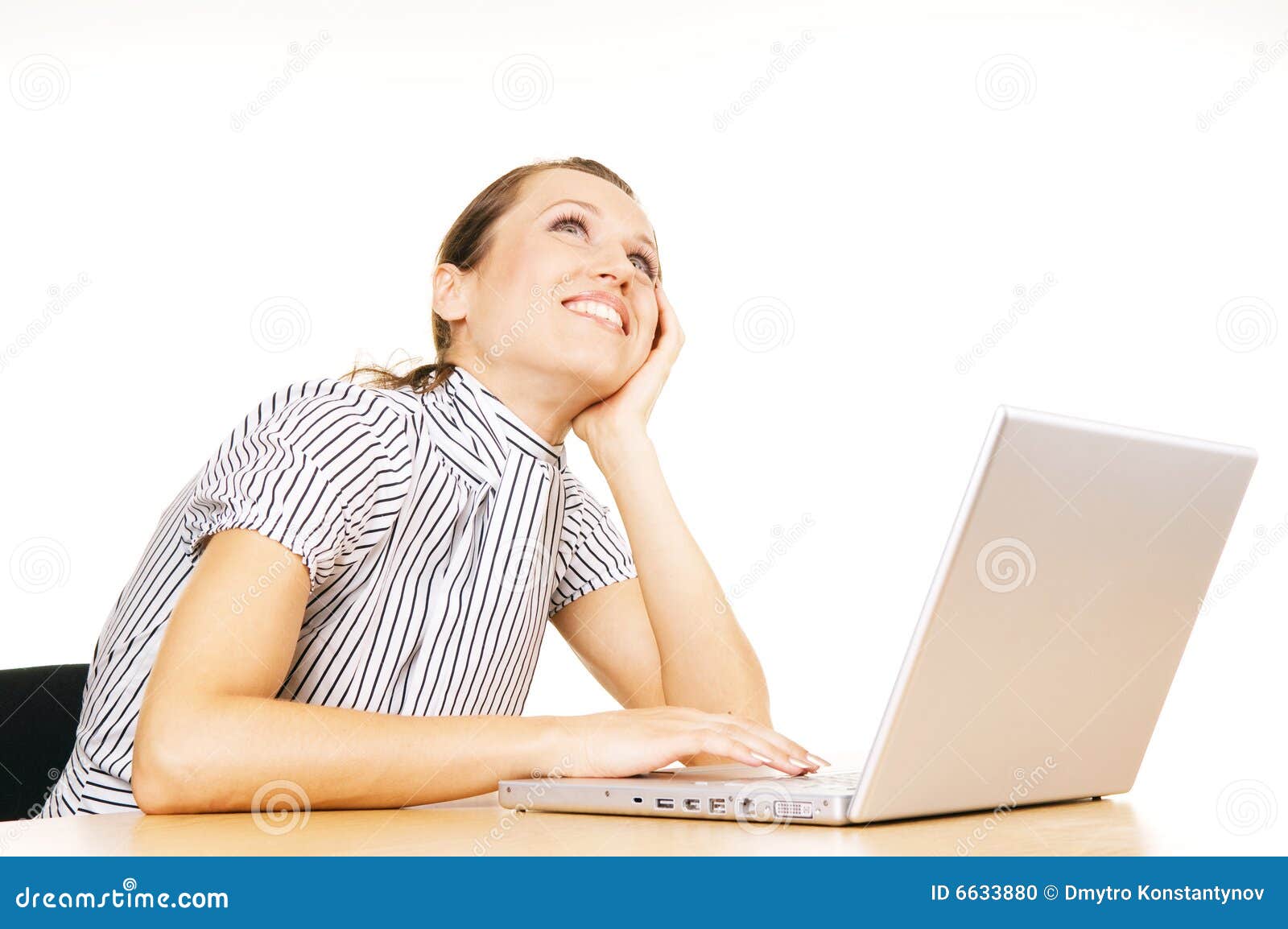Young Woman Dreaming at the Workplace Stock Photo - Image of rest ...
