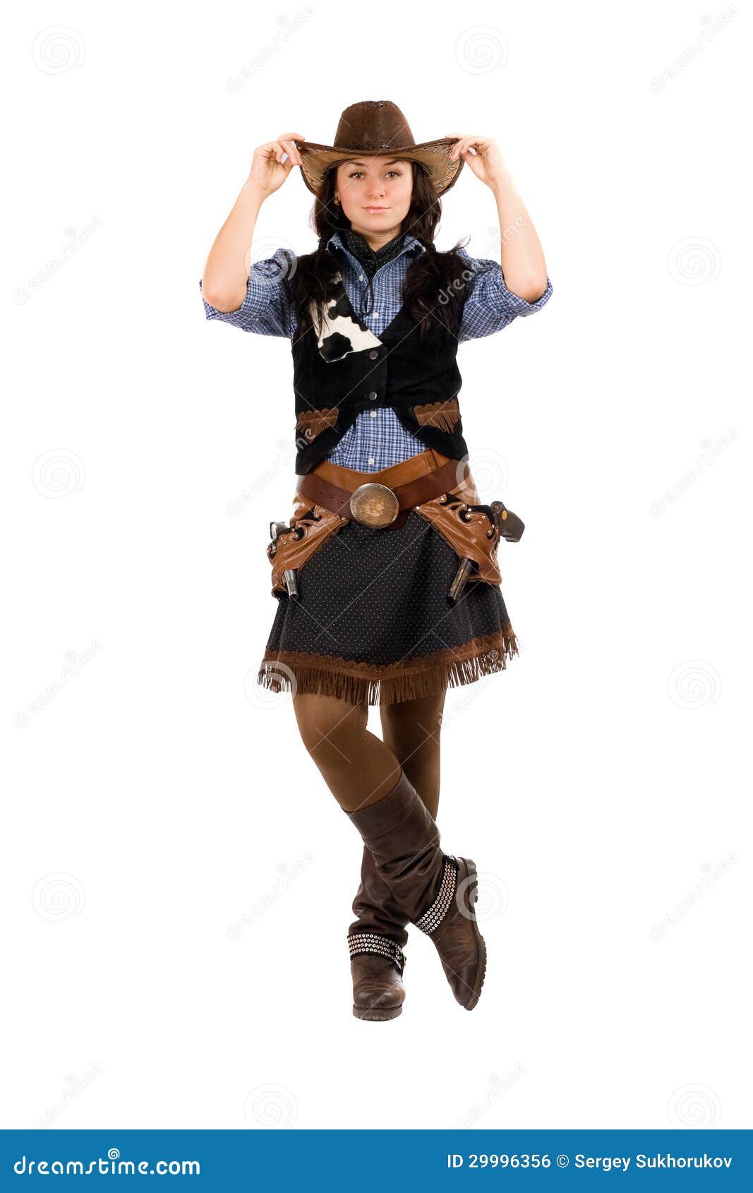 Woman dressed as a cowboy stock photo. Image of cowgirl - 29996356