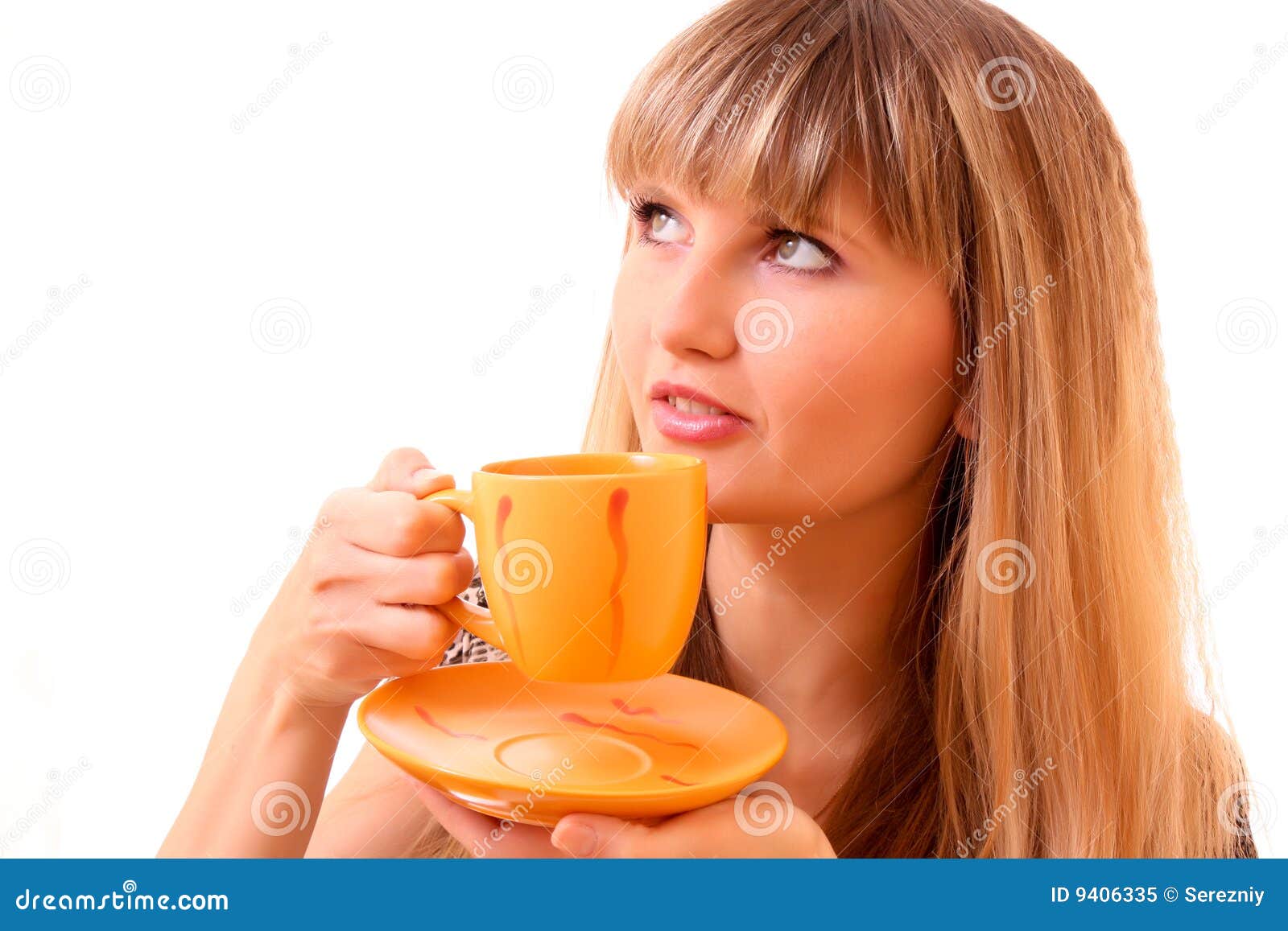 Young Woman Drink Tea from Cup Stock Image - Image of blond, pretty ...