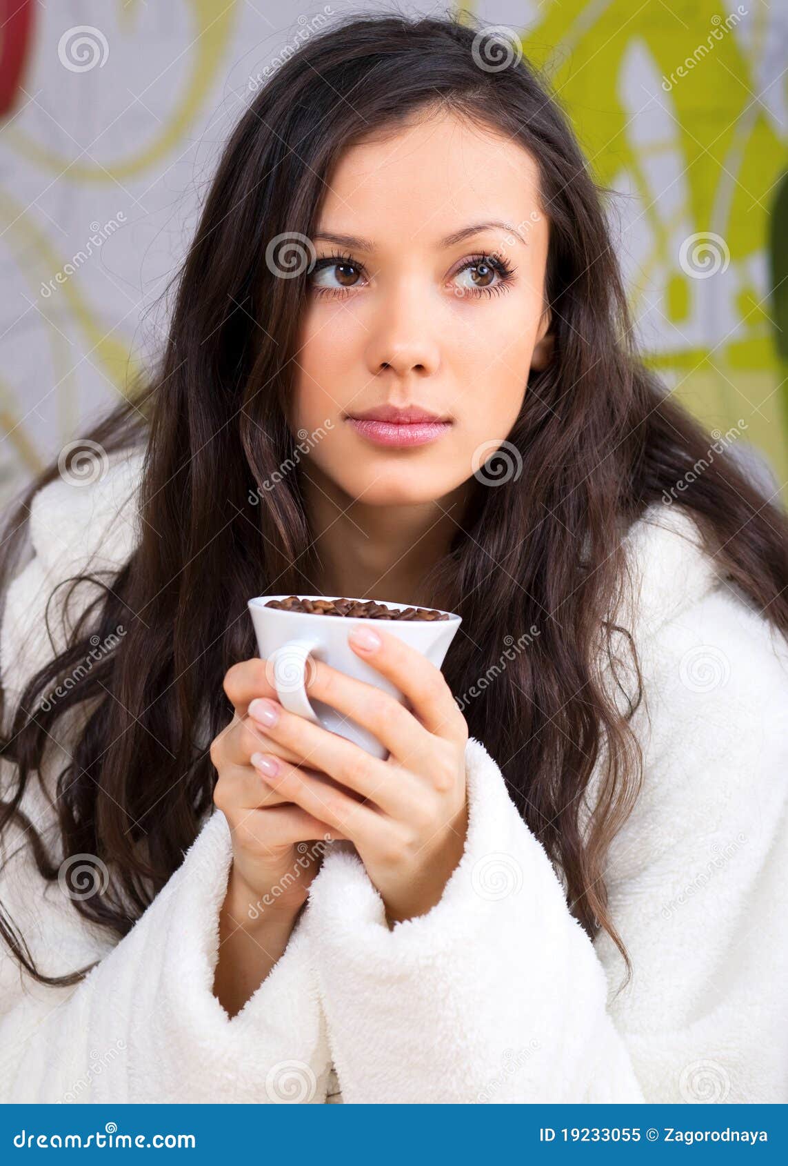 Young Woman Drinking Coffee Stock Image - Image of pretty, girl: 19233055