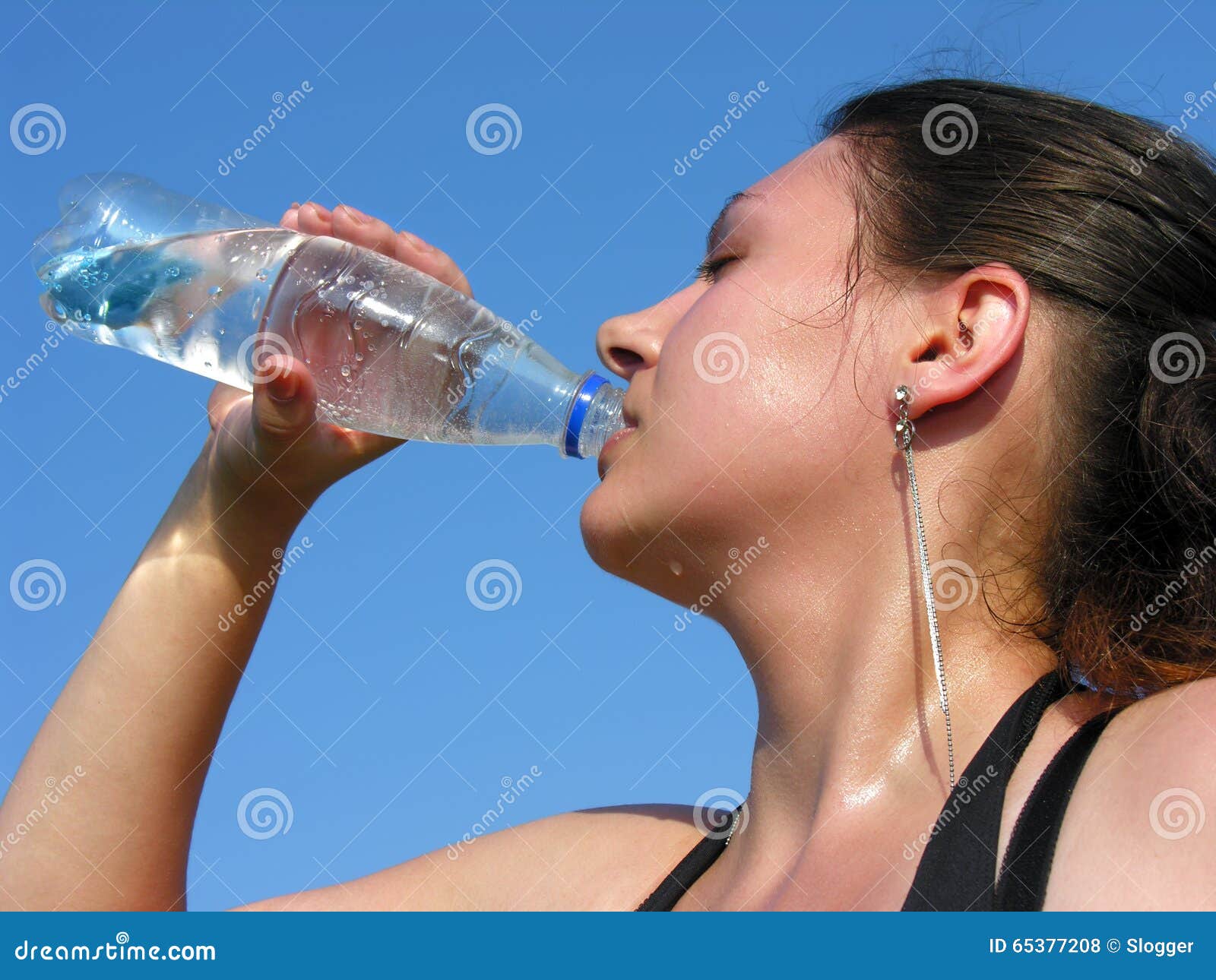 Young Woman Drinking Cold Water Stock Photo - Image of gulp, fresh ...