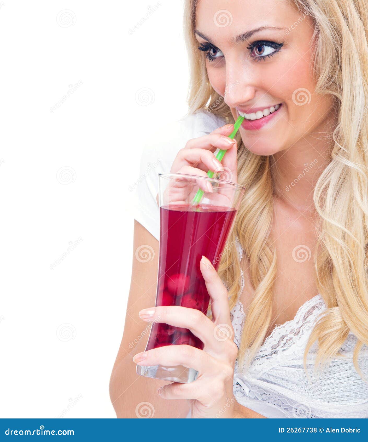 Young Woman Drinking Lemonade Stock Photo - Image of beverage ...
