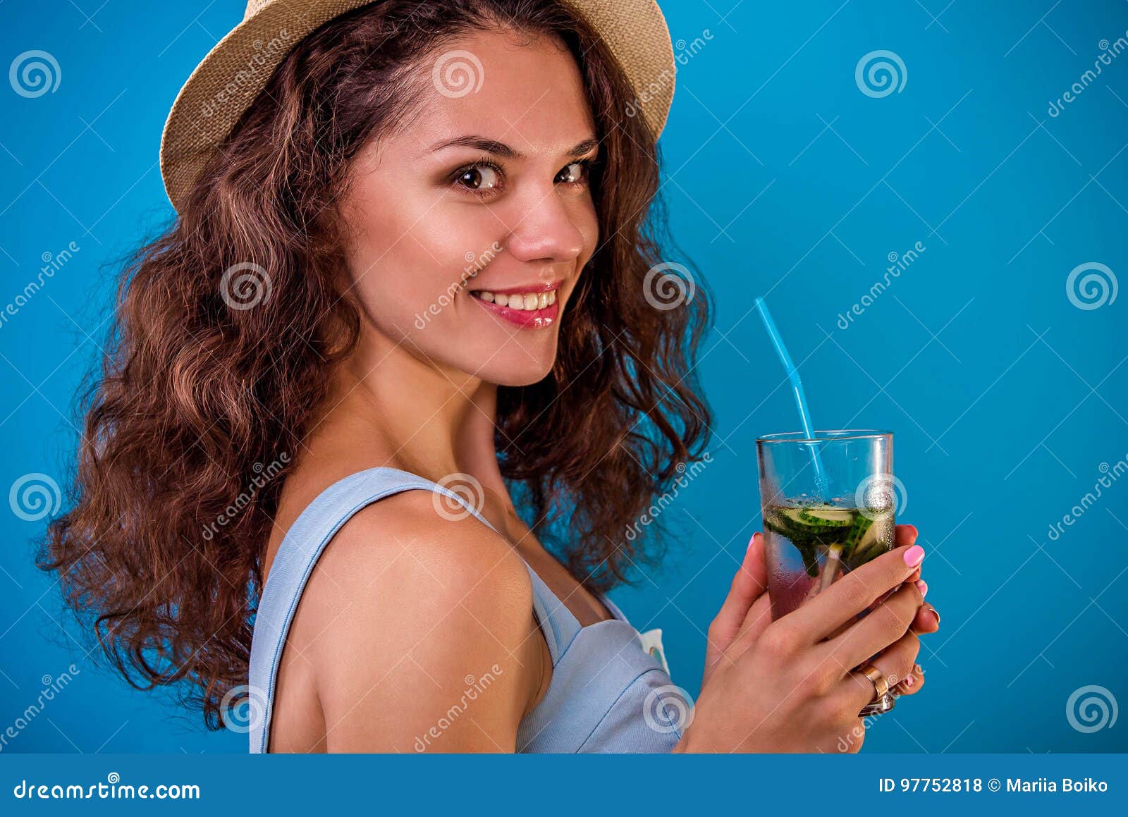 Young Woman Drinking Lemonade Stock Photo - Image of people, elegance ...