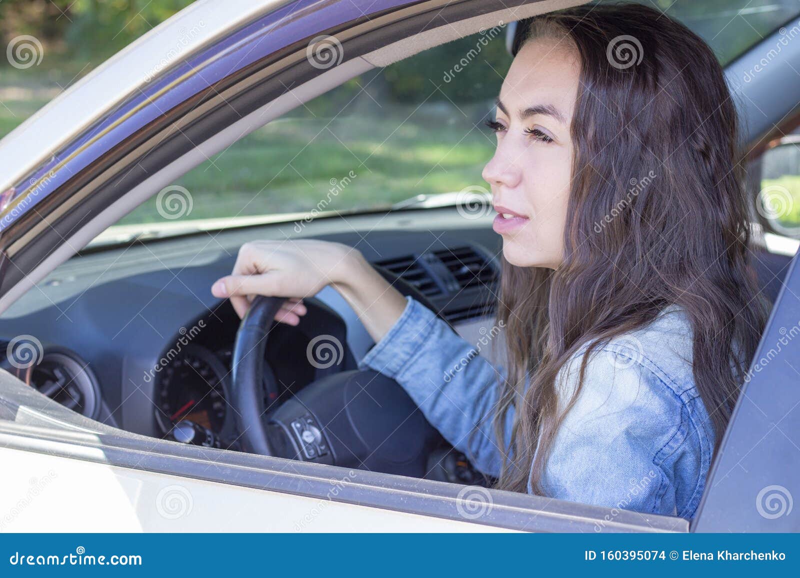 Young Woman Driving Her Car. Attractive Young Girl Driver Stock Photo ... Young Woman Driving Her Car. Attractive Young Girl Driver Stock Photo ...