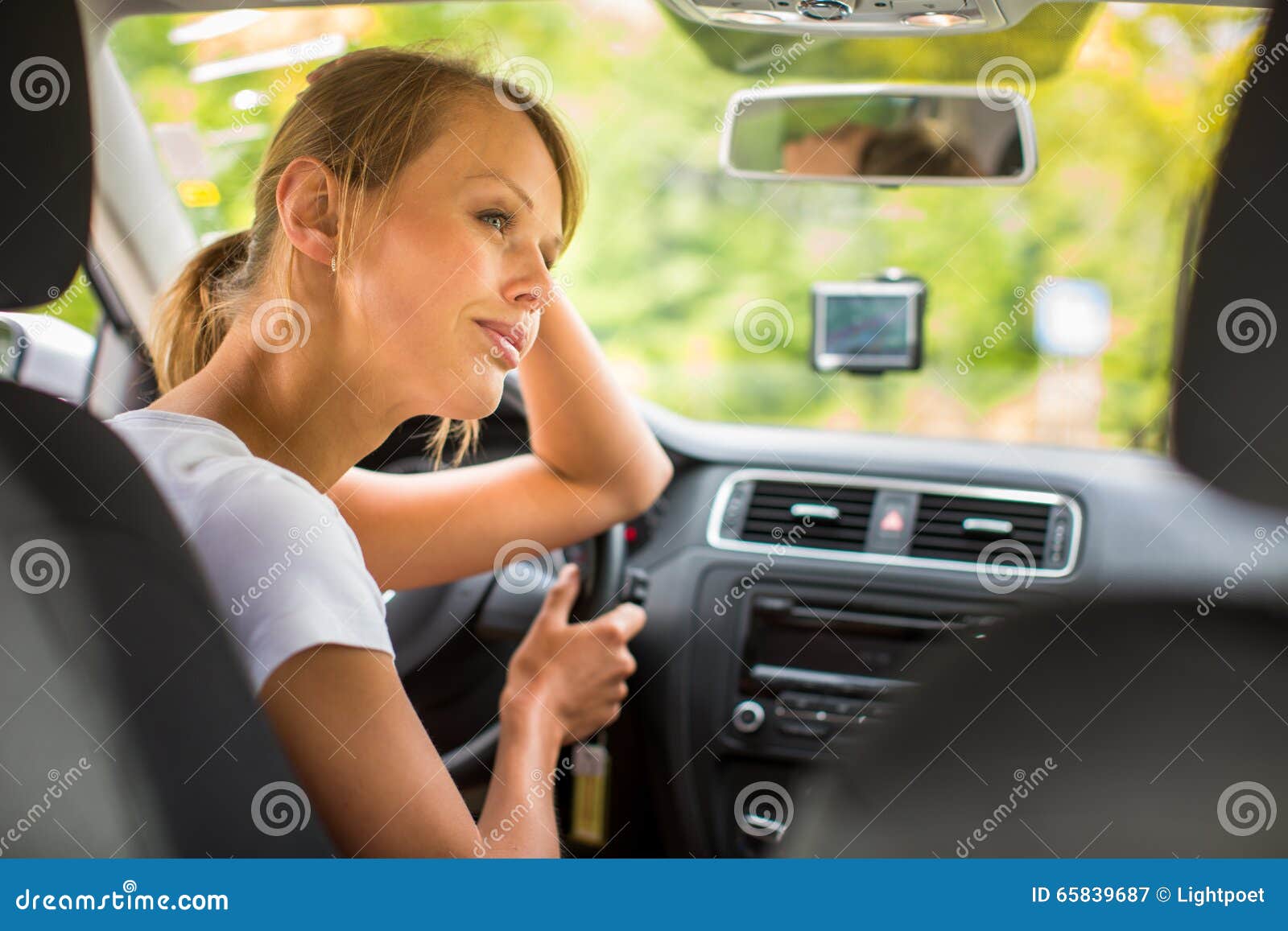 Young Woman Driving Her Car Stock Image - Image of fast, female: 65839687