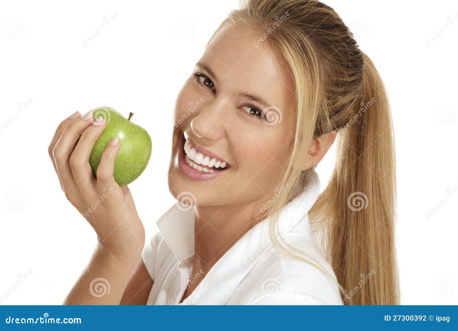 Young Woman Eating an Apple Stock Photo - Image of healthy, lady: 27300392