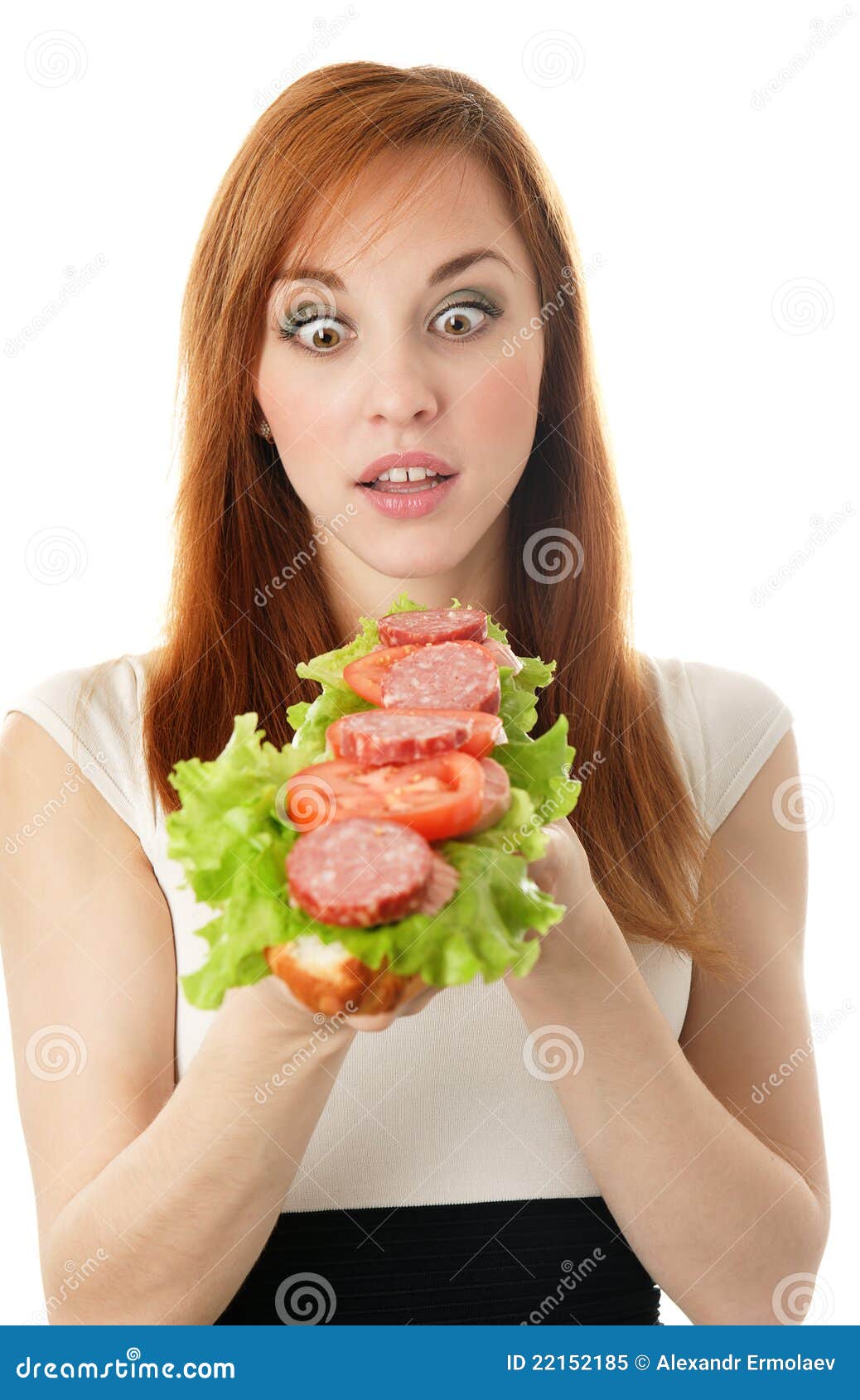 Young Woman Eating Fast Food Stock Image - Image of fast, delight: 22152185