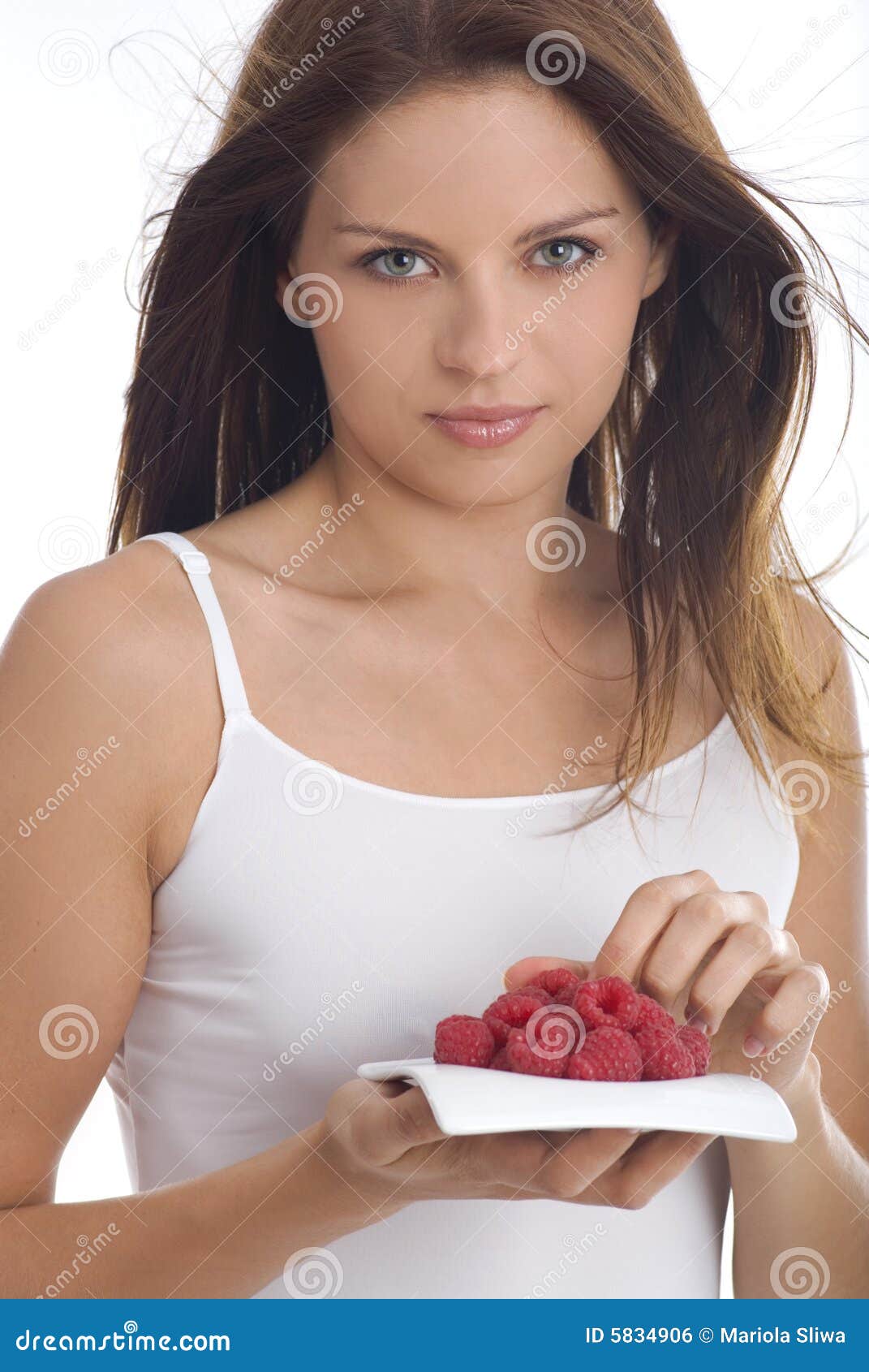 Young Woman Eating Raspberry Stock Photo - Image of beauty, adult: 5834906