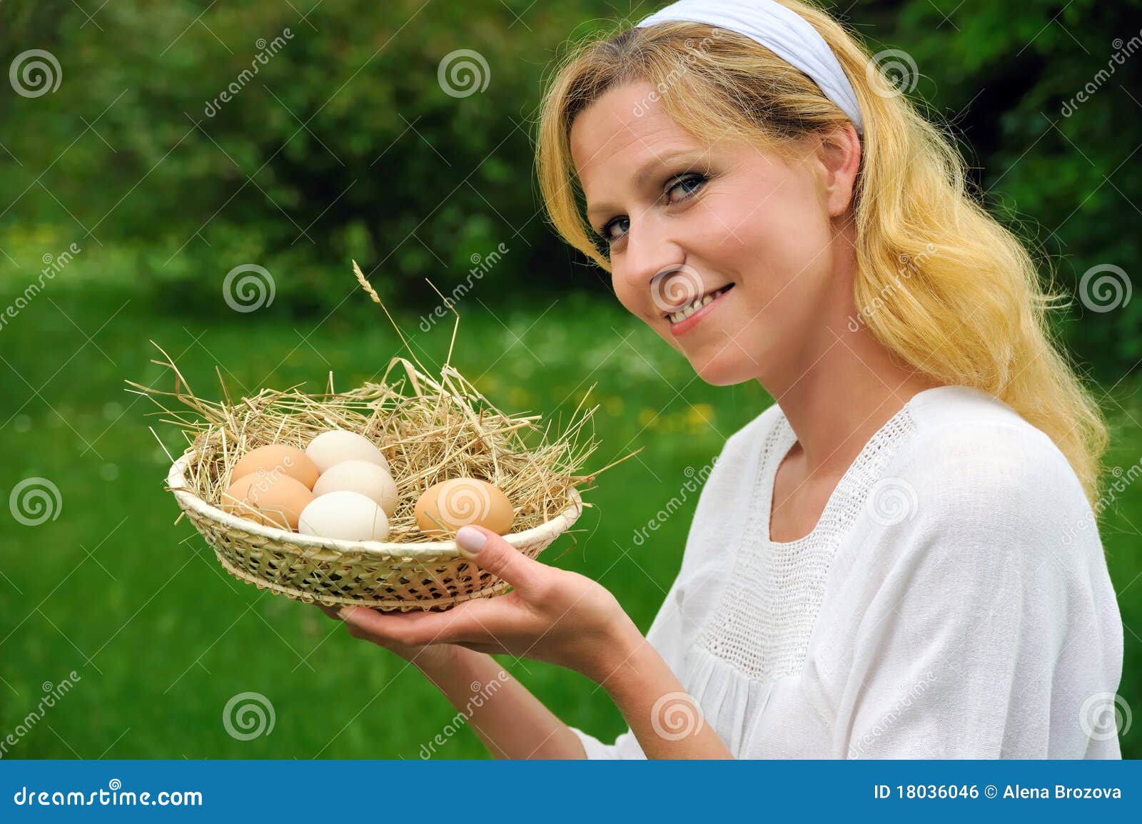 Young woman and eggs stock photo. Image of green, eggs - 18036046