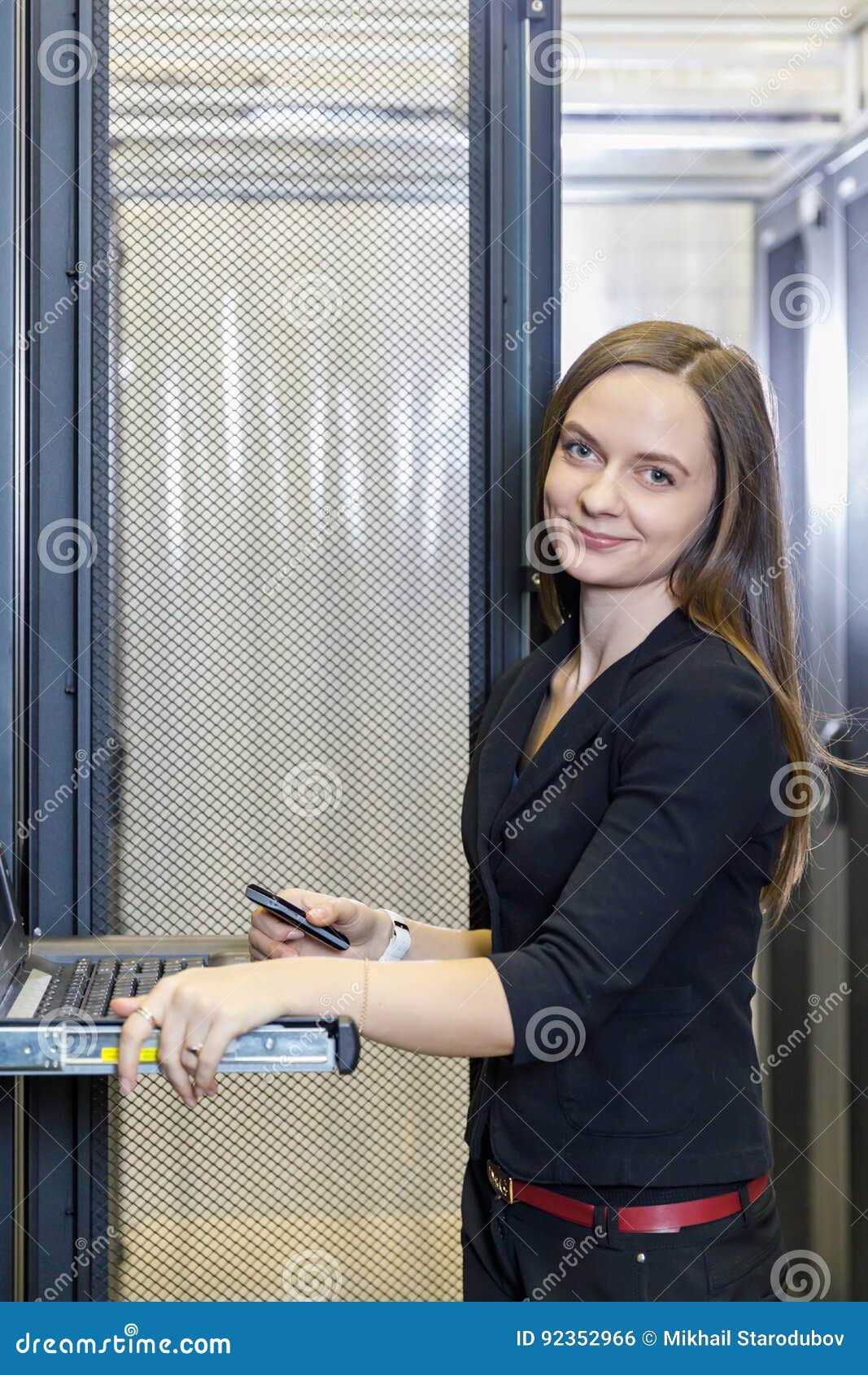Young Woman Engineer with the Management Console Stock Photo - Image of ...