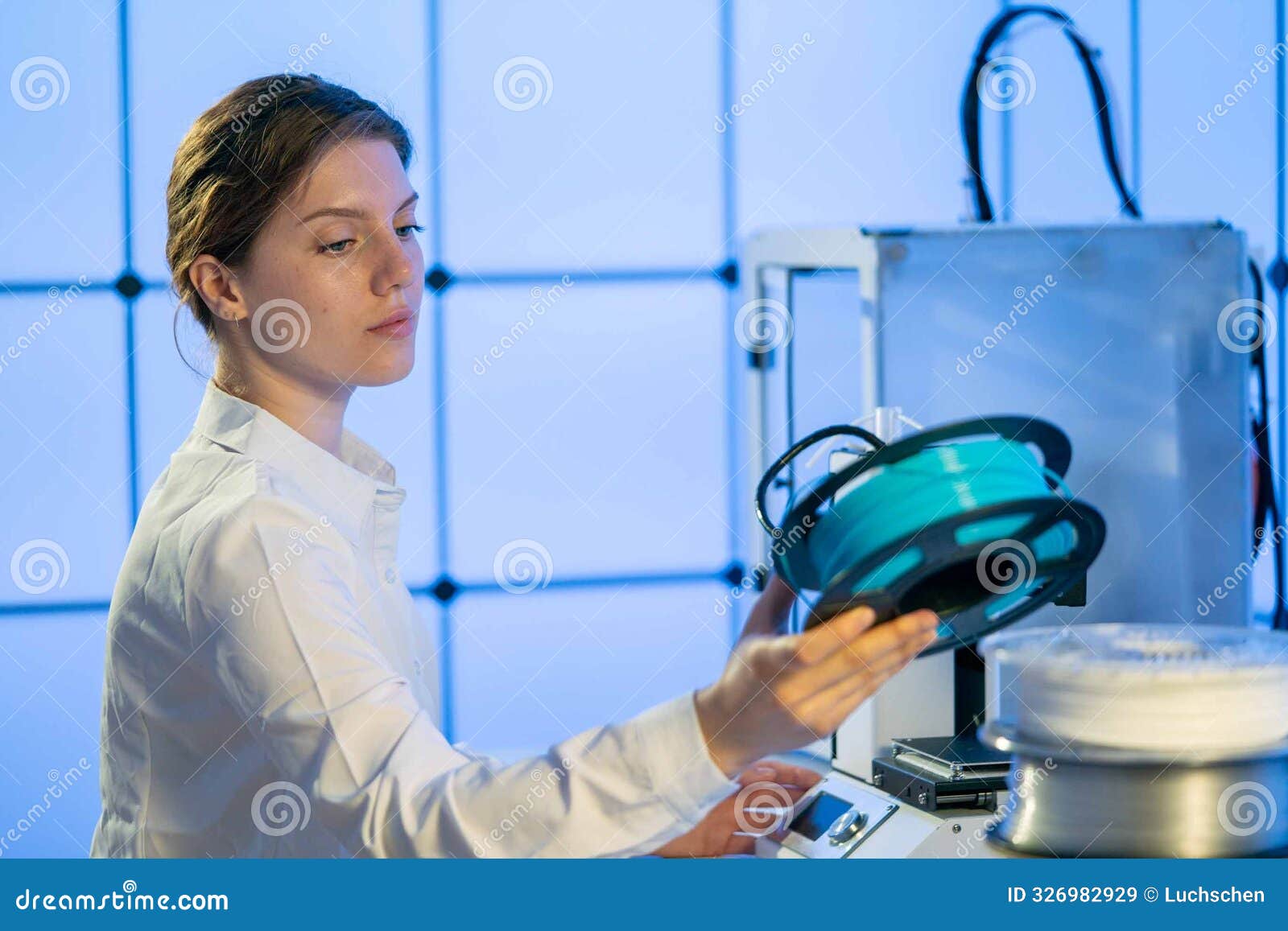 Young Woman Engineer Working in 3D Printing Laboratory Stock Image ...