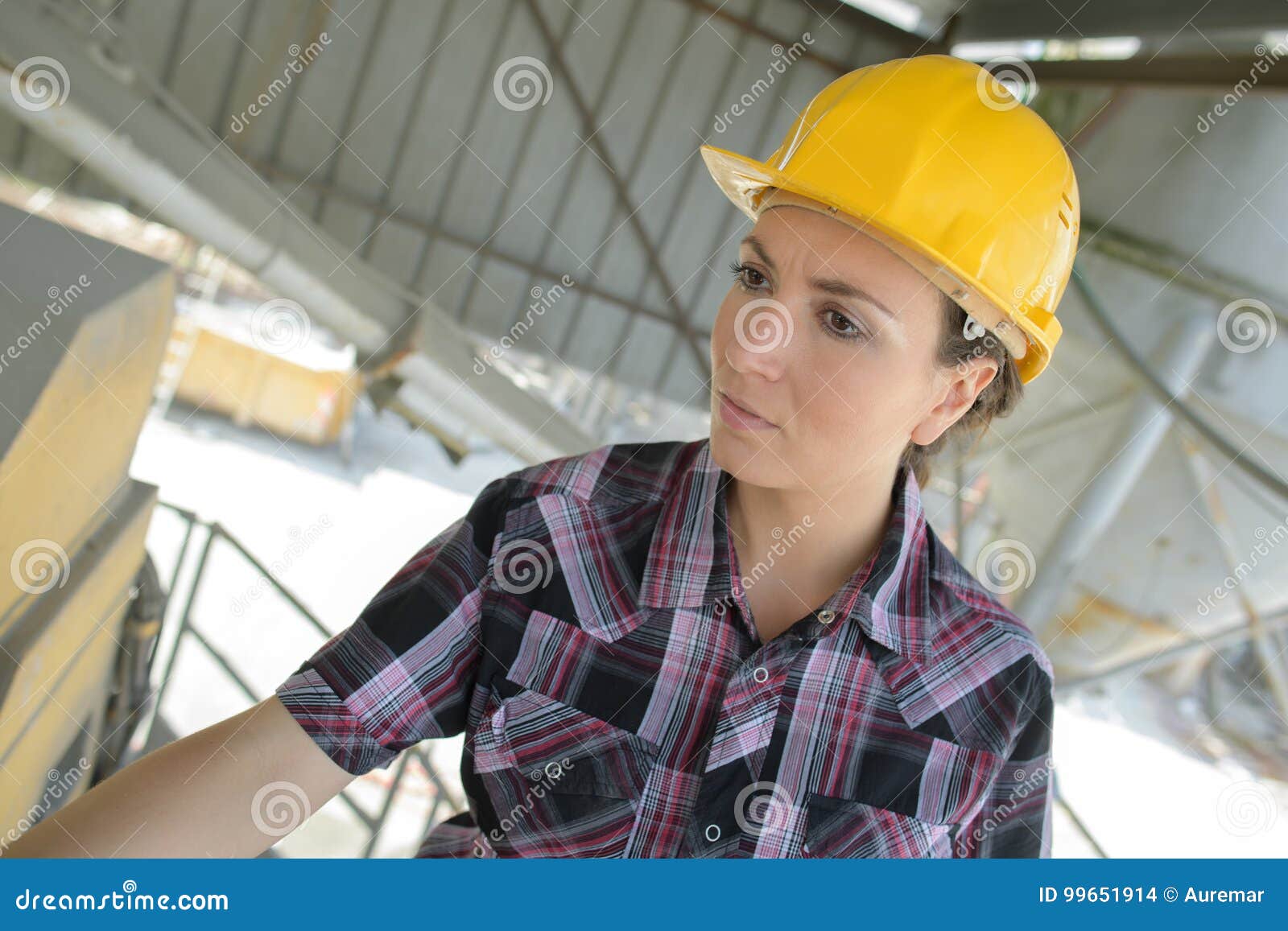 Young Woman Engineer Working in Factory Stock Photo - Image of control ...