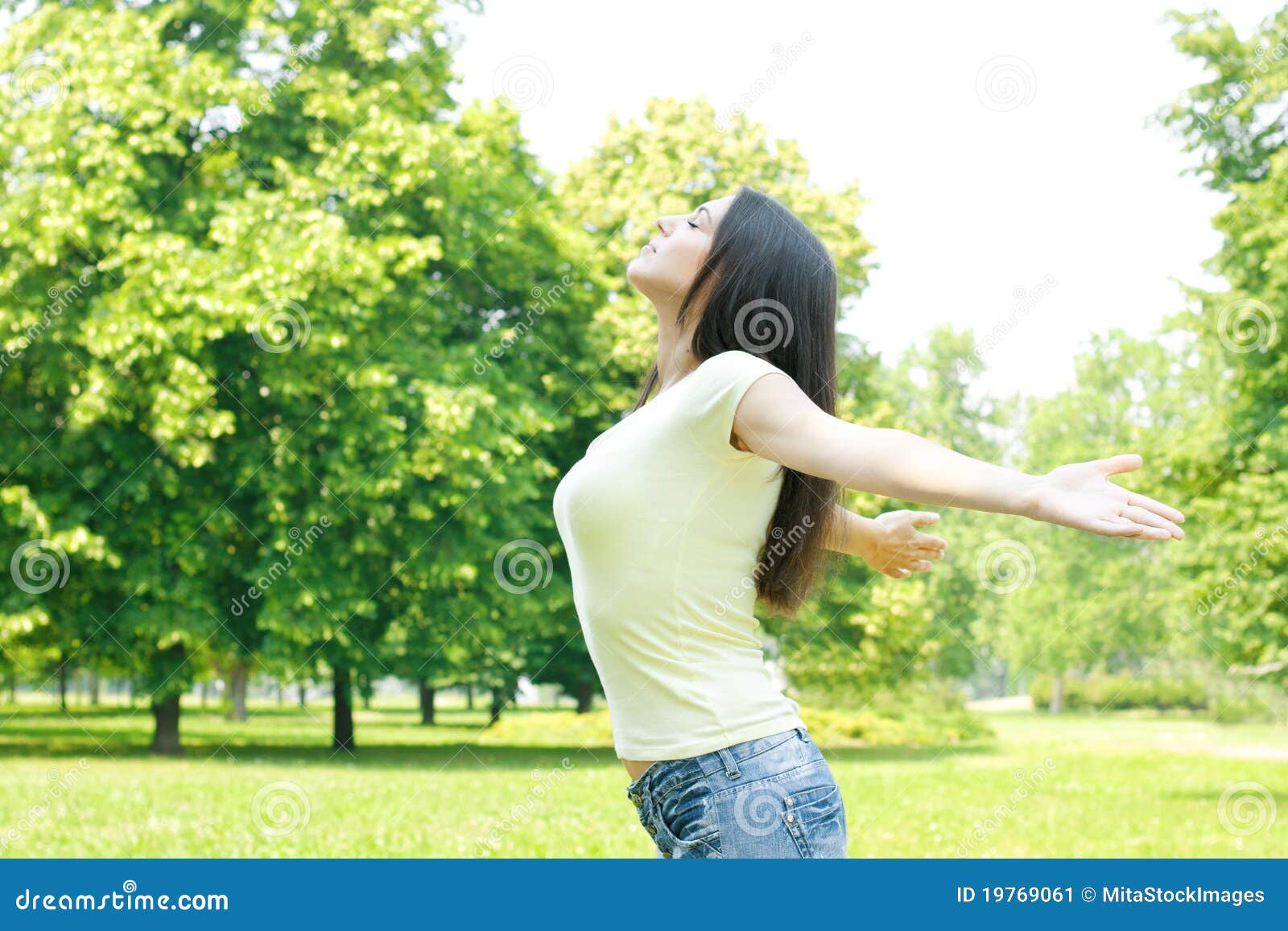 Young woman enjoying stock image. Image of looking, outside - 19769061