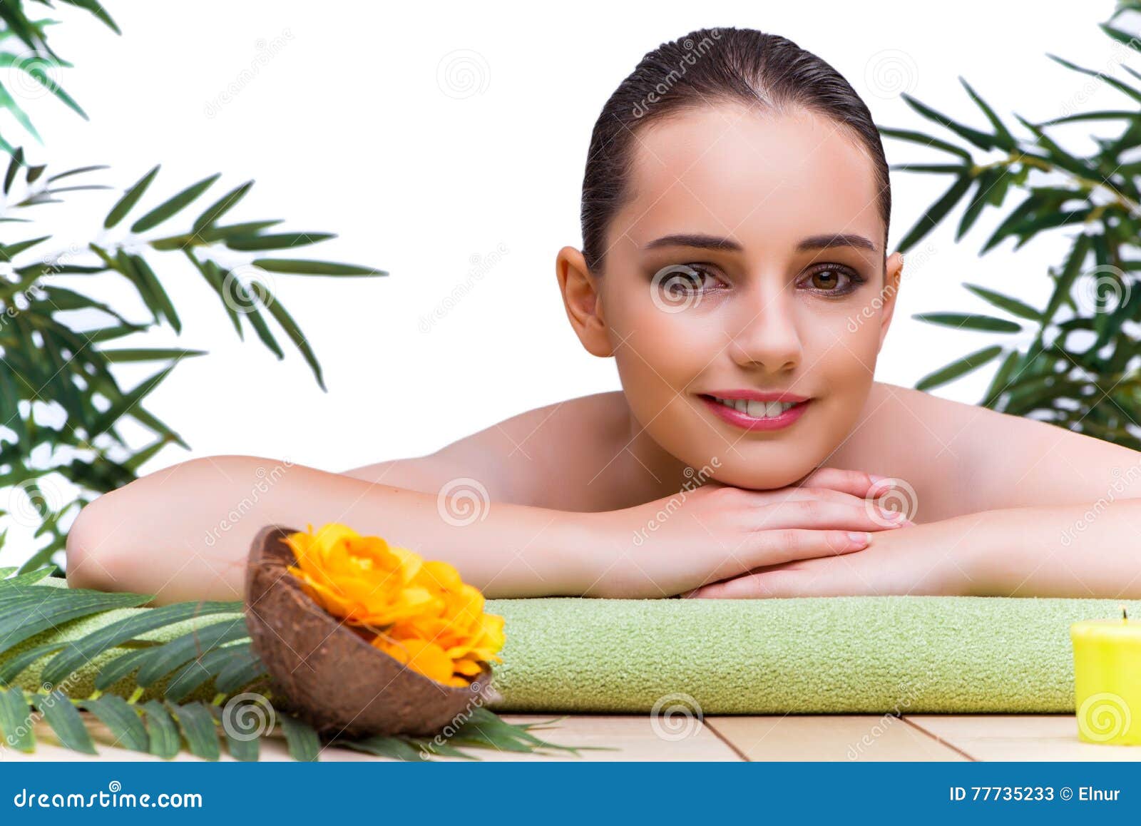 The Young Woman Enjoying Spa Treatment Stock Image - Image of girl ...
