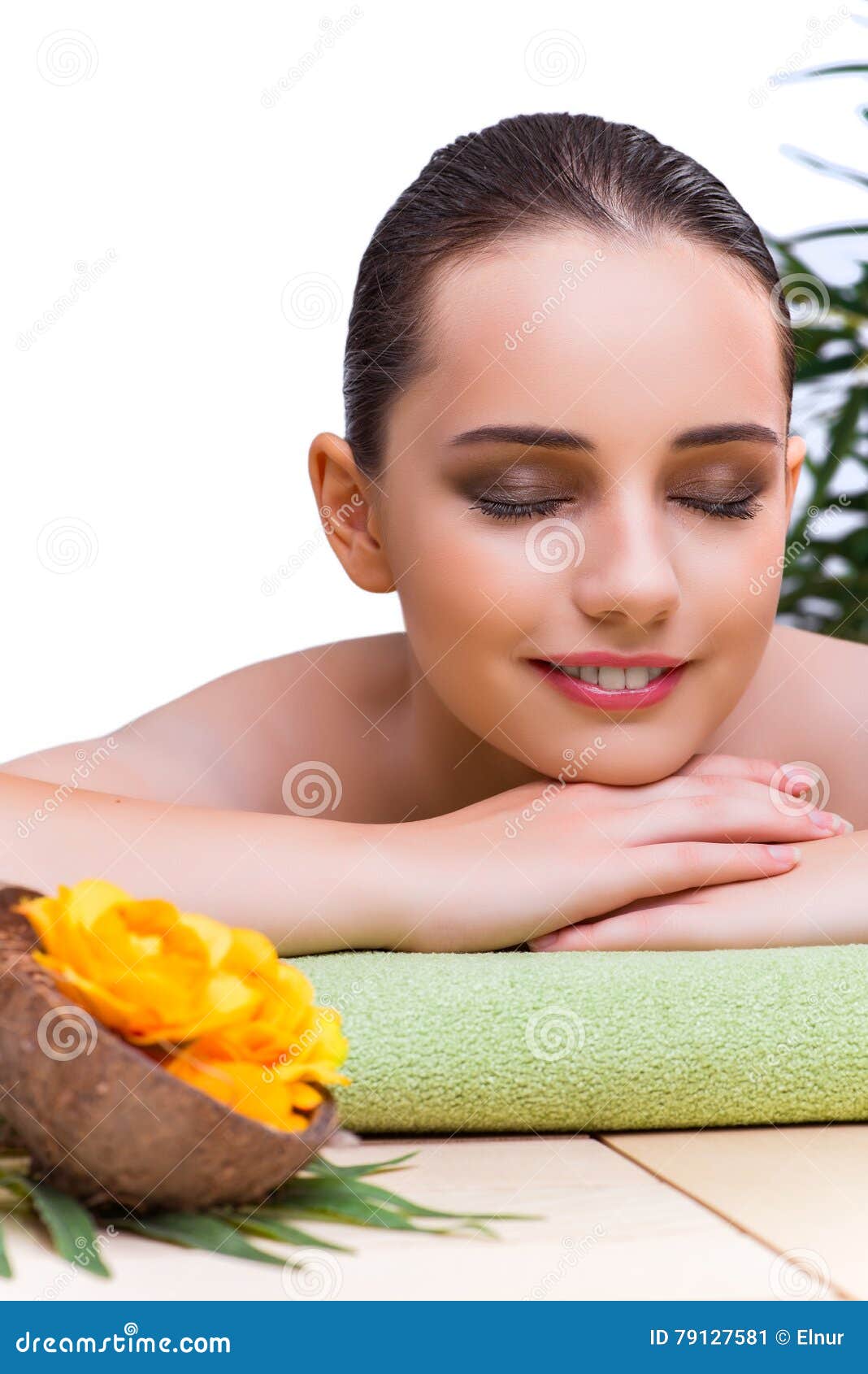 The Young Woman Enjoying Spa Treatment Stock Image - Image of beauty ...