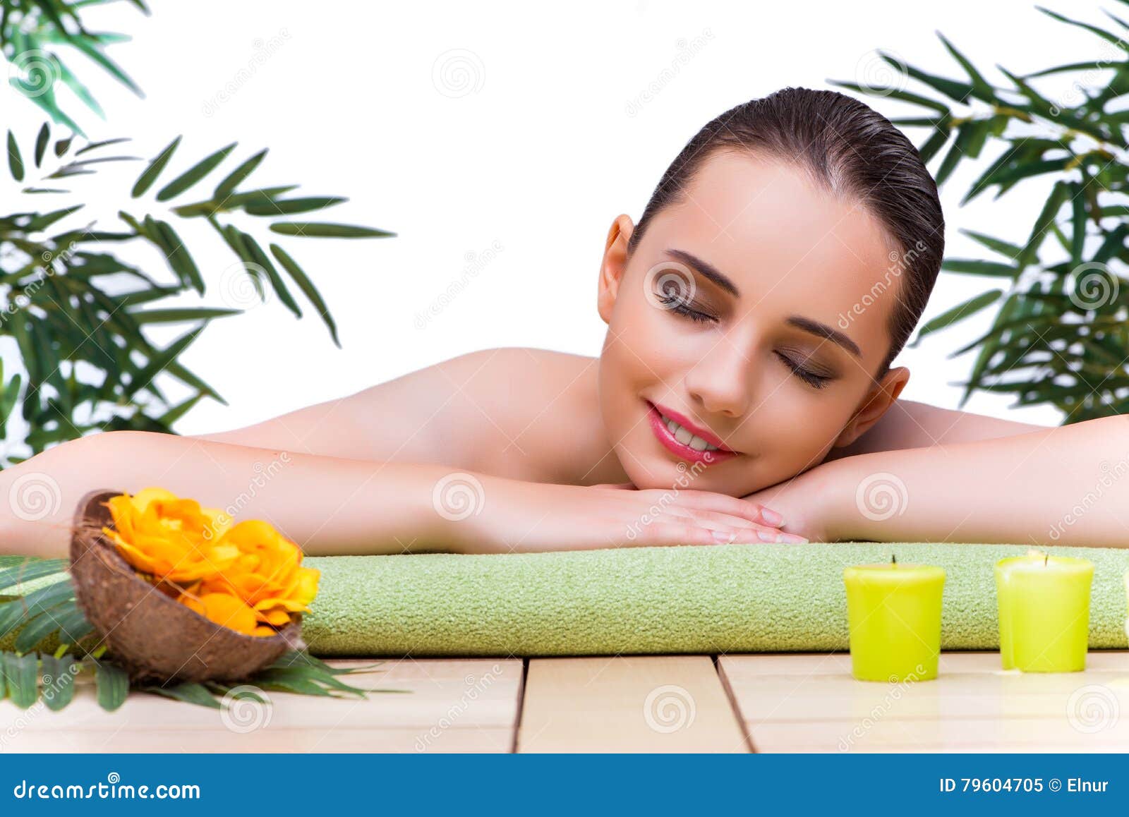 The Young Woman Enjoying Spa Treatment Stock Image - Image of care ...