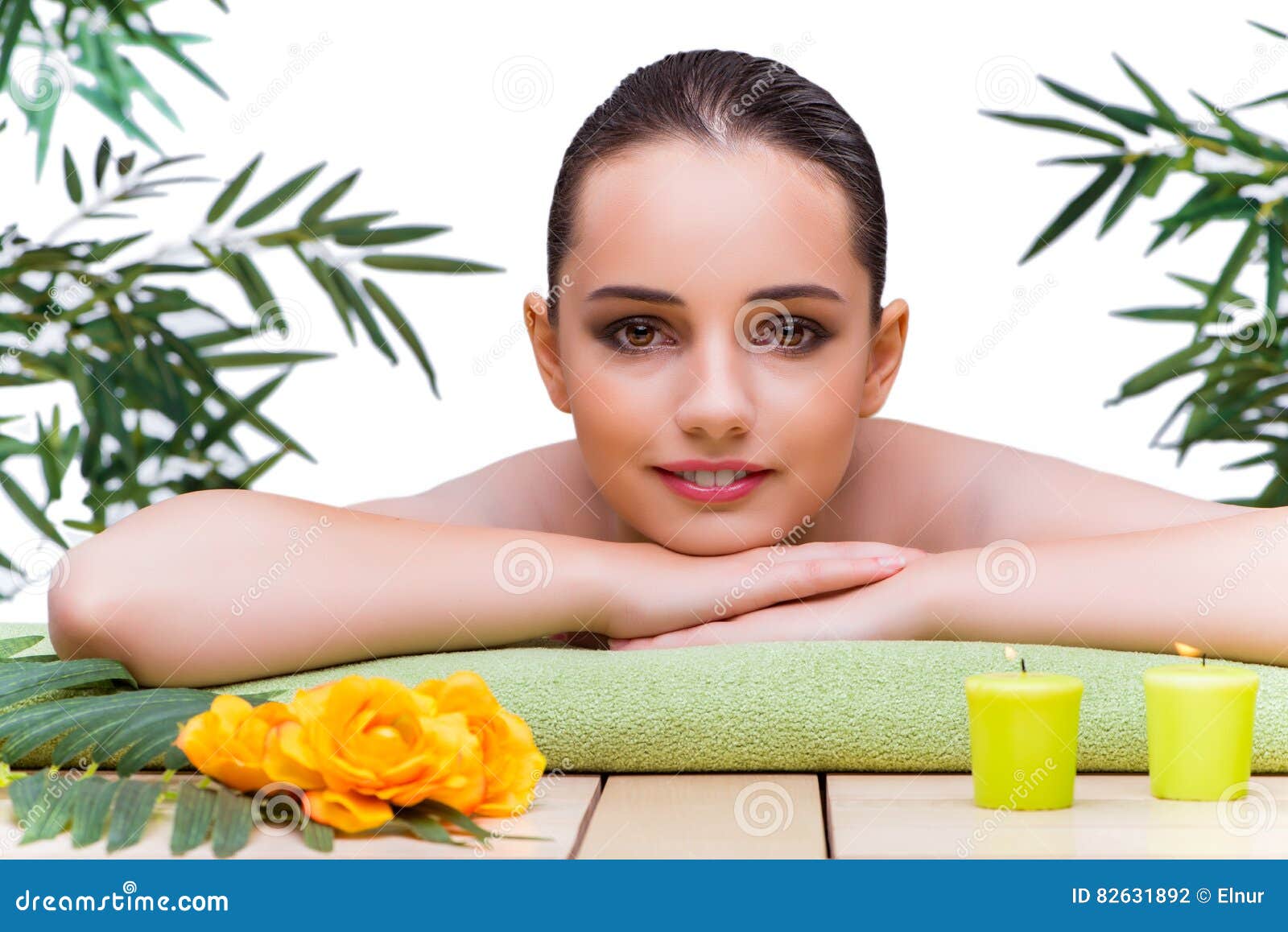The Young Woman Enjoying Spa Treatment Stock Photo - Image of female ...