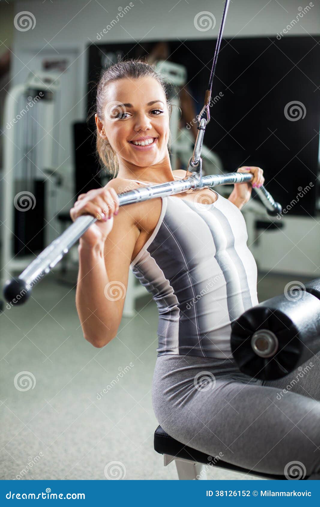 Young Woman Exercising Back Muscles Stock Photo - Image of healthy ...