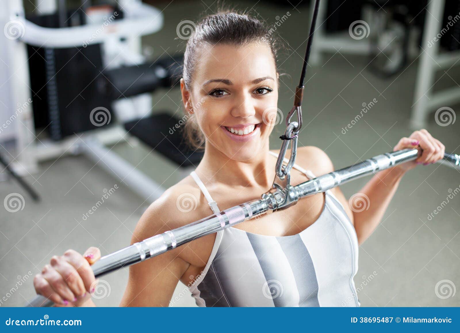 Young Woman Exercising Back Muscles Stock Image - Image of healthy ...