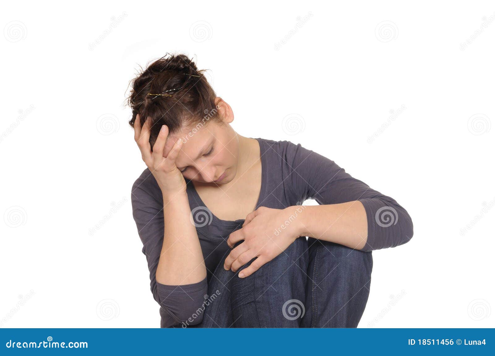 Young woman is exhausted stock photo. Image of tired - 18511456