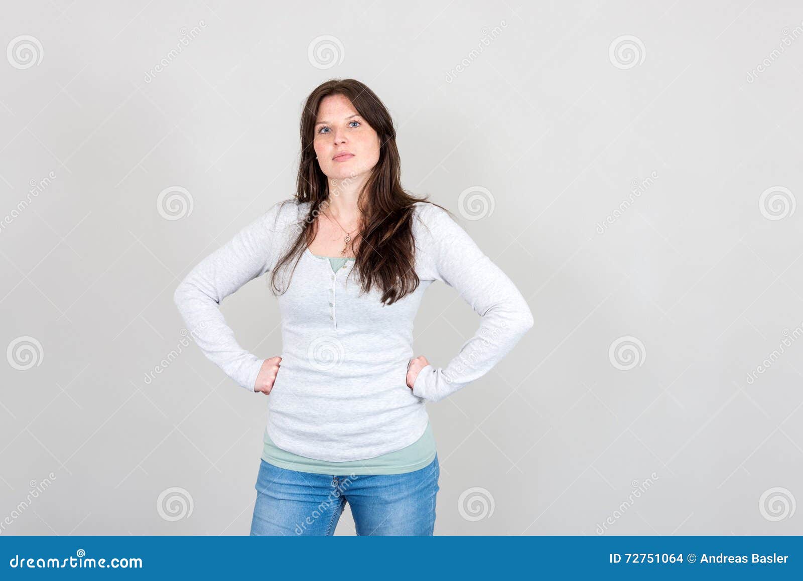 Young Woman with Expectant Expression Stock Photo - Image of ...