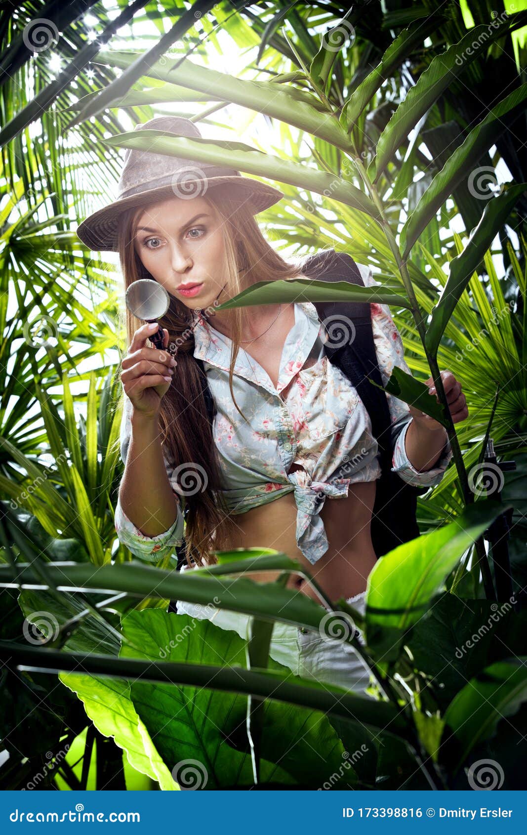 Young Woman Exploring Jungle Environment Stock Photo - Image of amazon ...