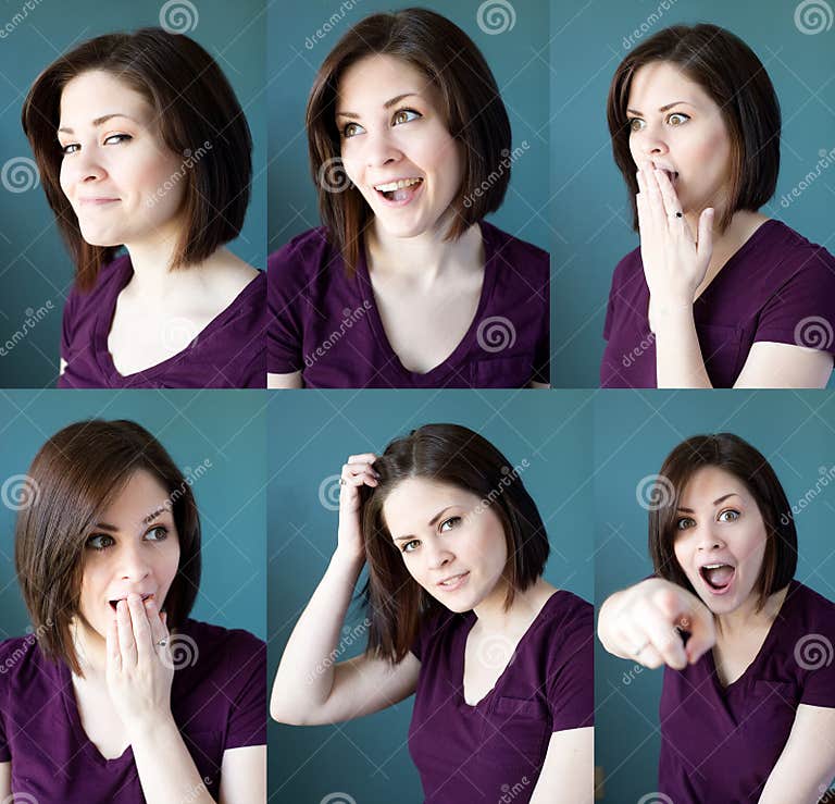 Young woman expressions stock photo. Image of happy, expression - 20493490
