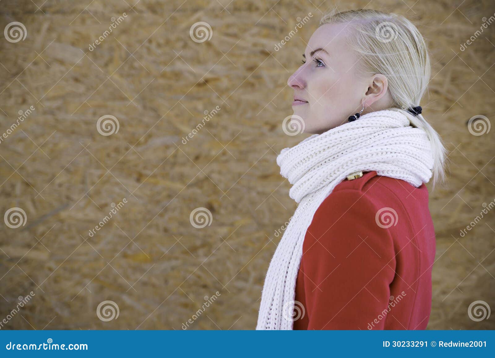 Woman Face Profile with White Woven Scarf Stock Image - Image of ...