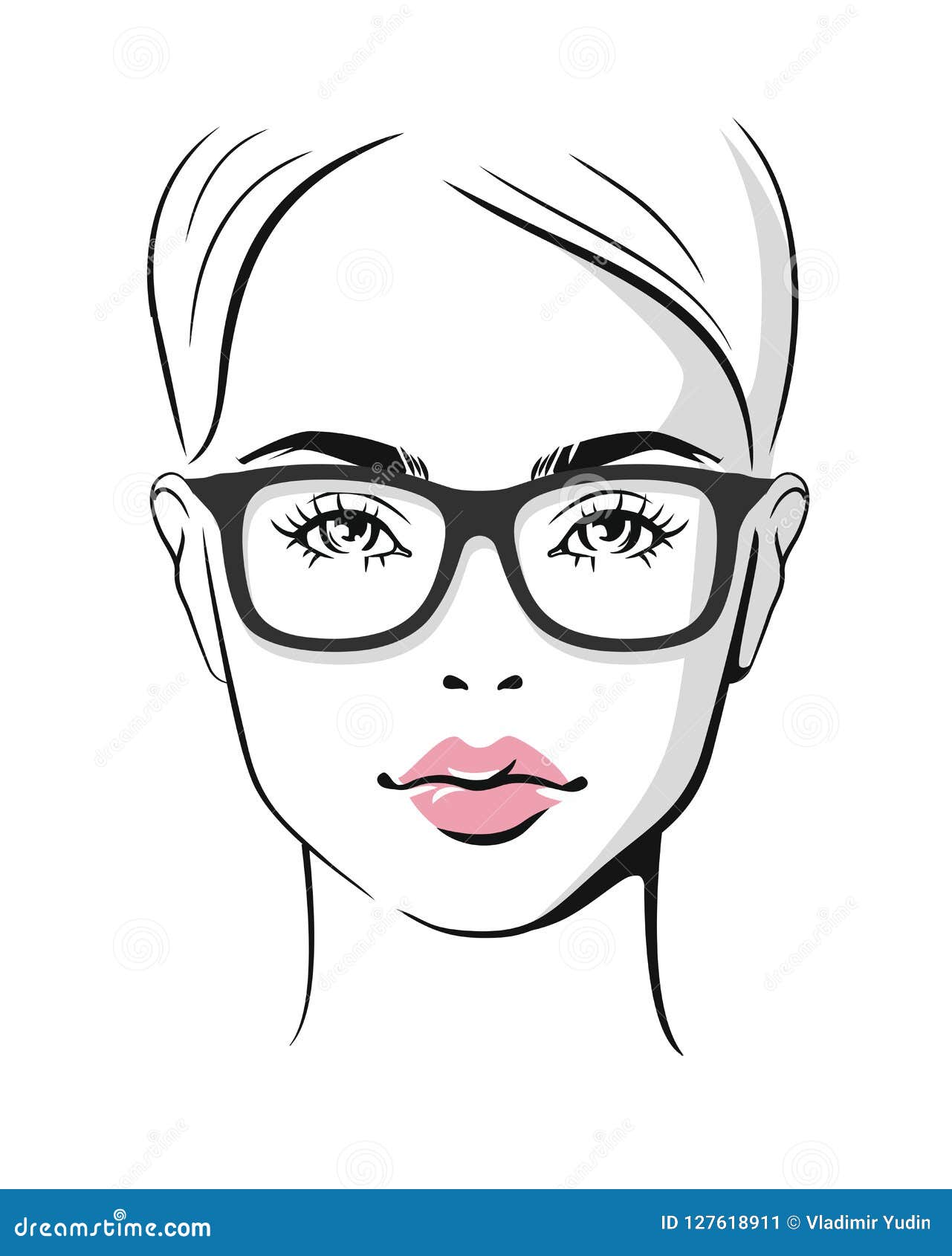 Young woman face stock vector. Illustration of pretty - 127618911